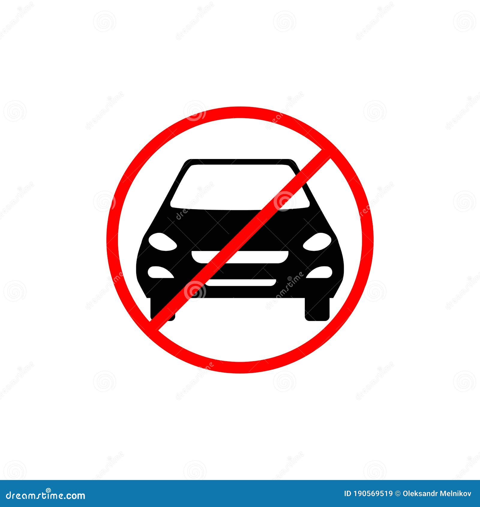 Web No Car Sign. Parking Prohibited Symbol. Restriction Icon. Flat ...