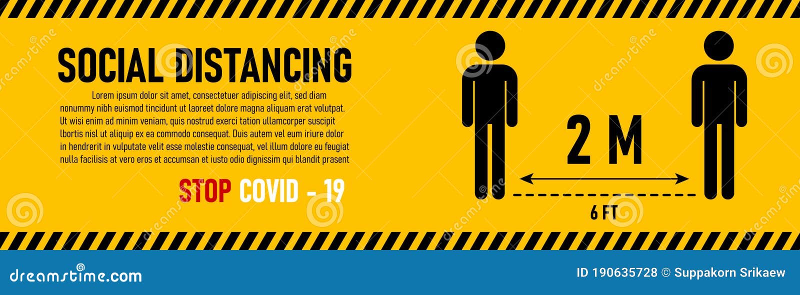 Social Distancing Banner. Keep the 2 Meter Distance. Coronavirus ...