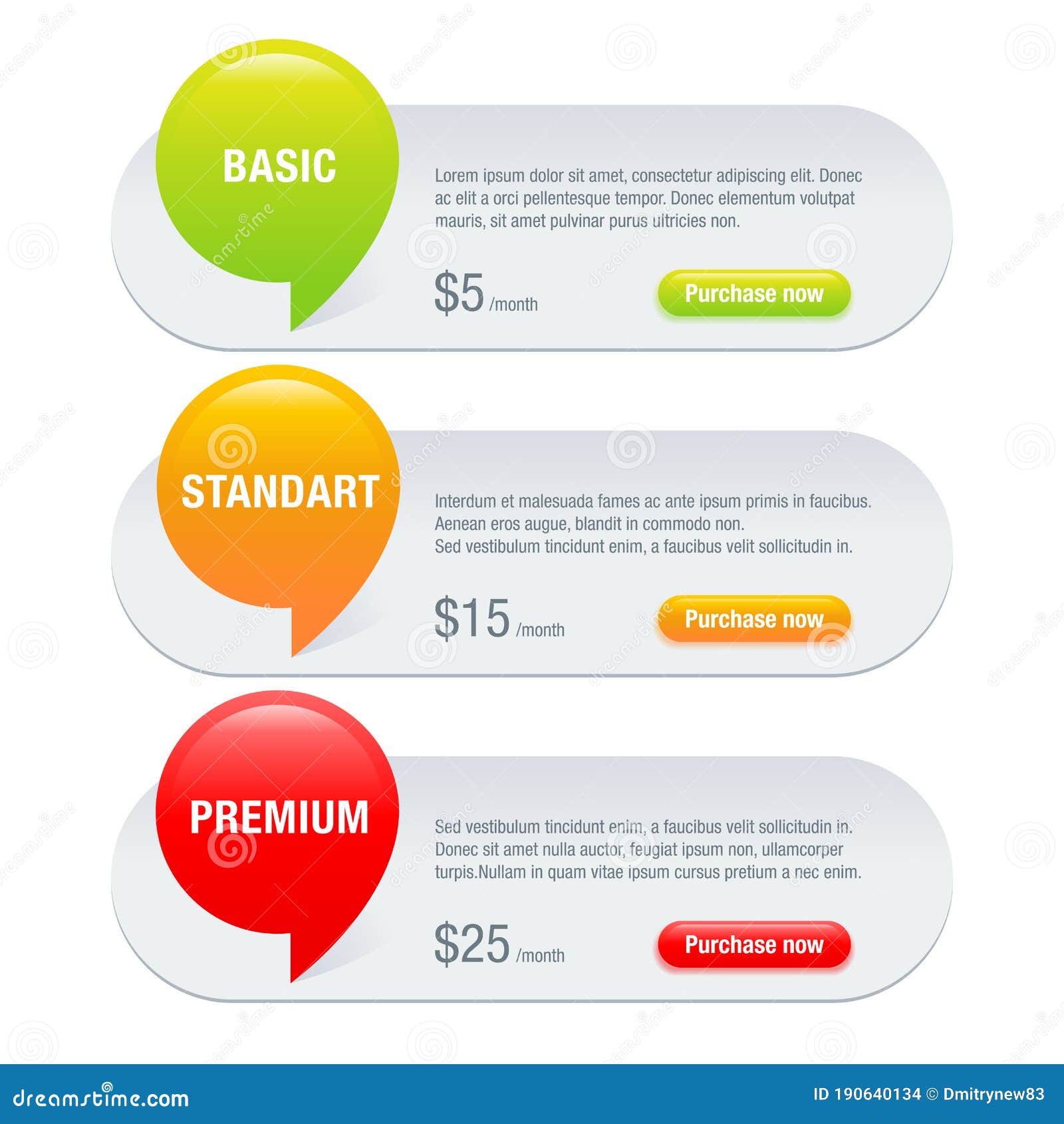 Comparison Table - Infographics with 3 Points Stock Vector ...