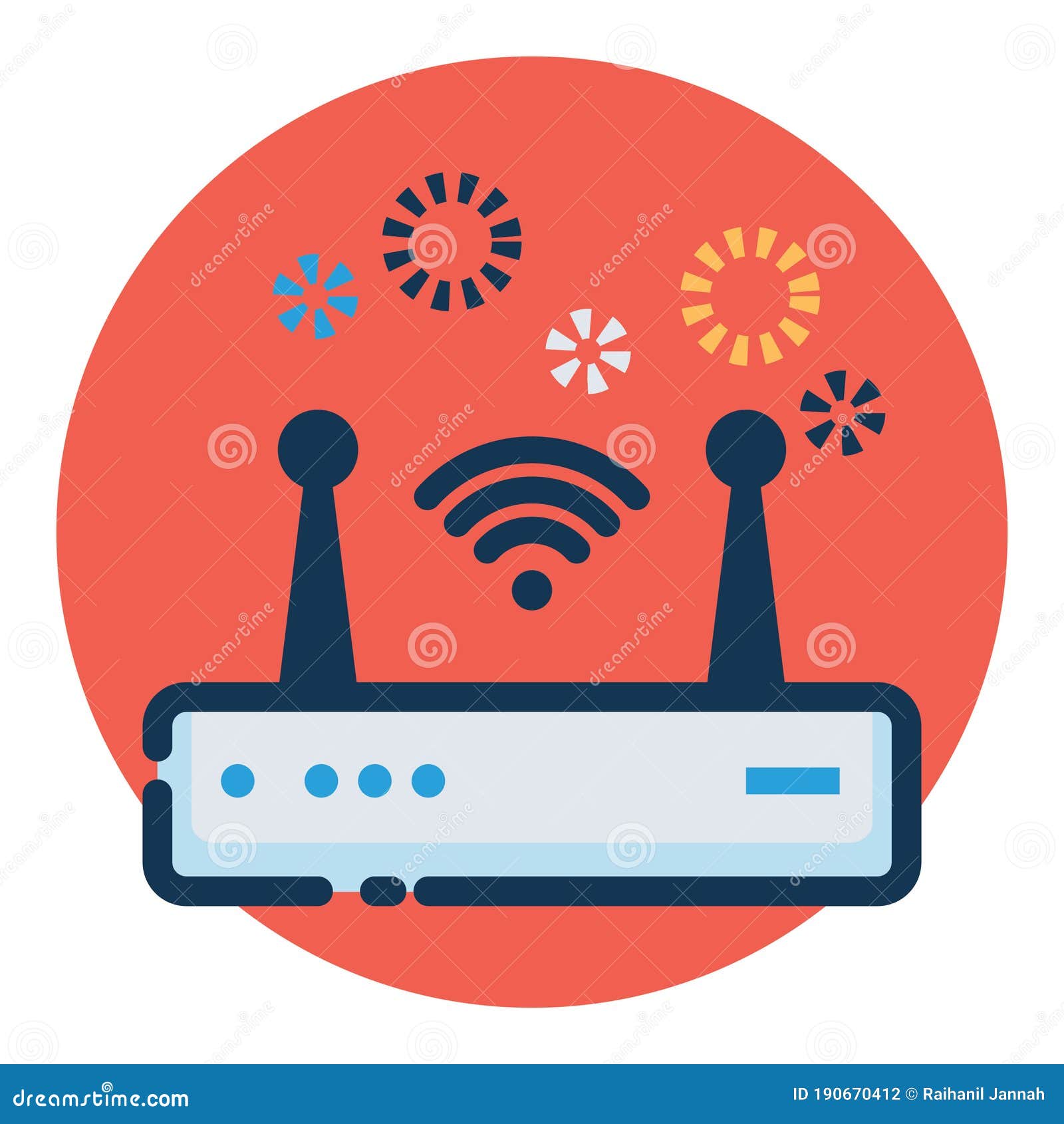 Illustration Vector Graphic of Modem Wifi. Stock Vector - Illustration ...