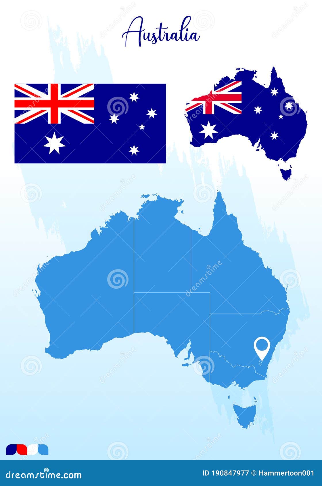 National map of Australia stock vector. Illustration of australian ...