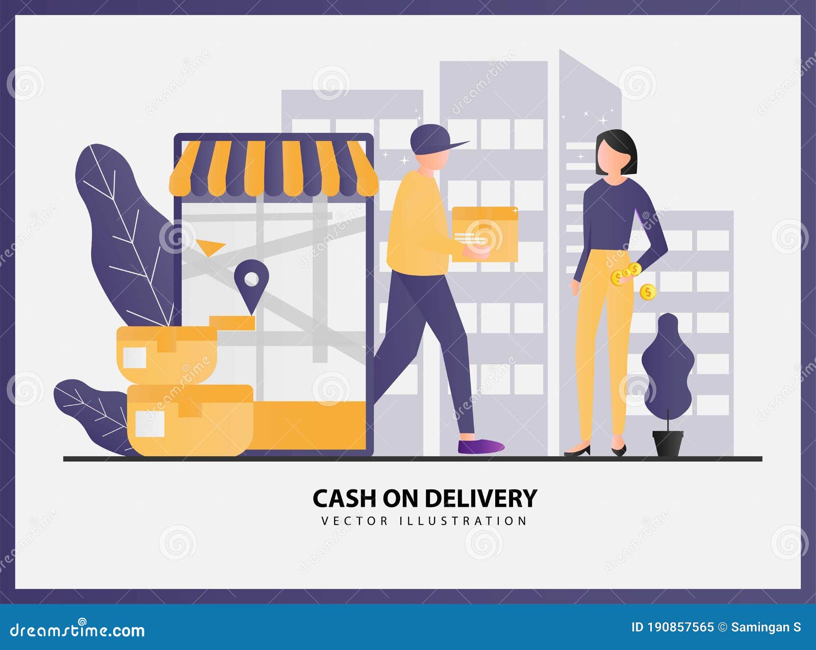 Illustration Vector Graphic of Cash on Delivery Service Concept Stock ...