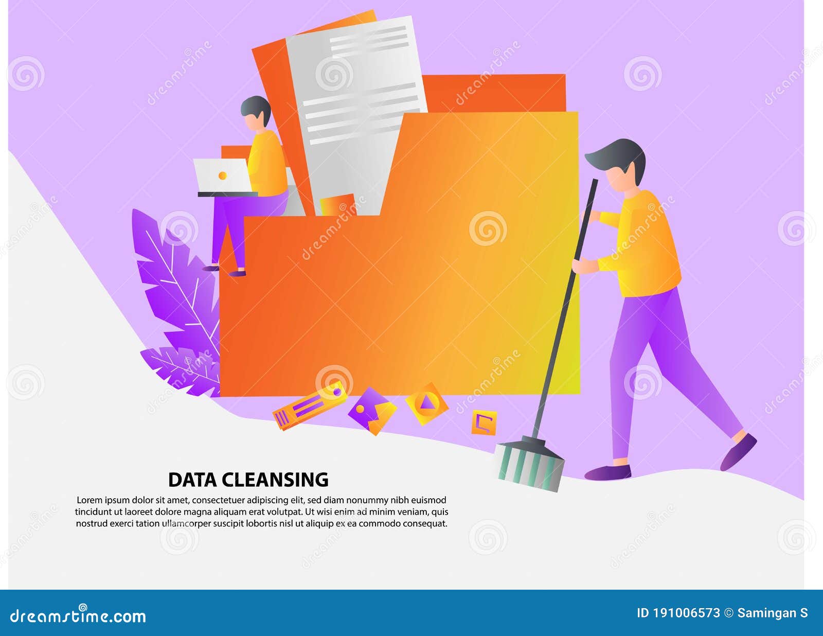 Illustration Vector Data Cleansing Concept Stock Vector - Illustration ...
