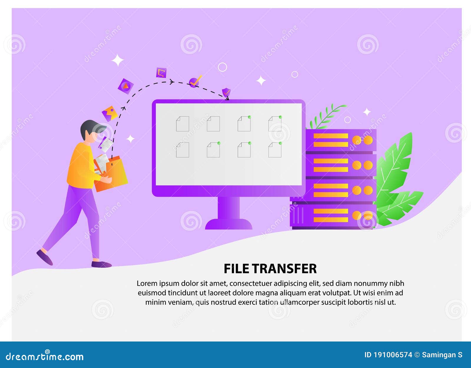 Illustration Vector Graphic of File Transfer Concept Stock Vector ...