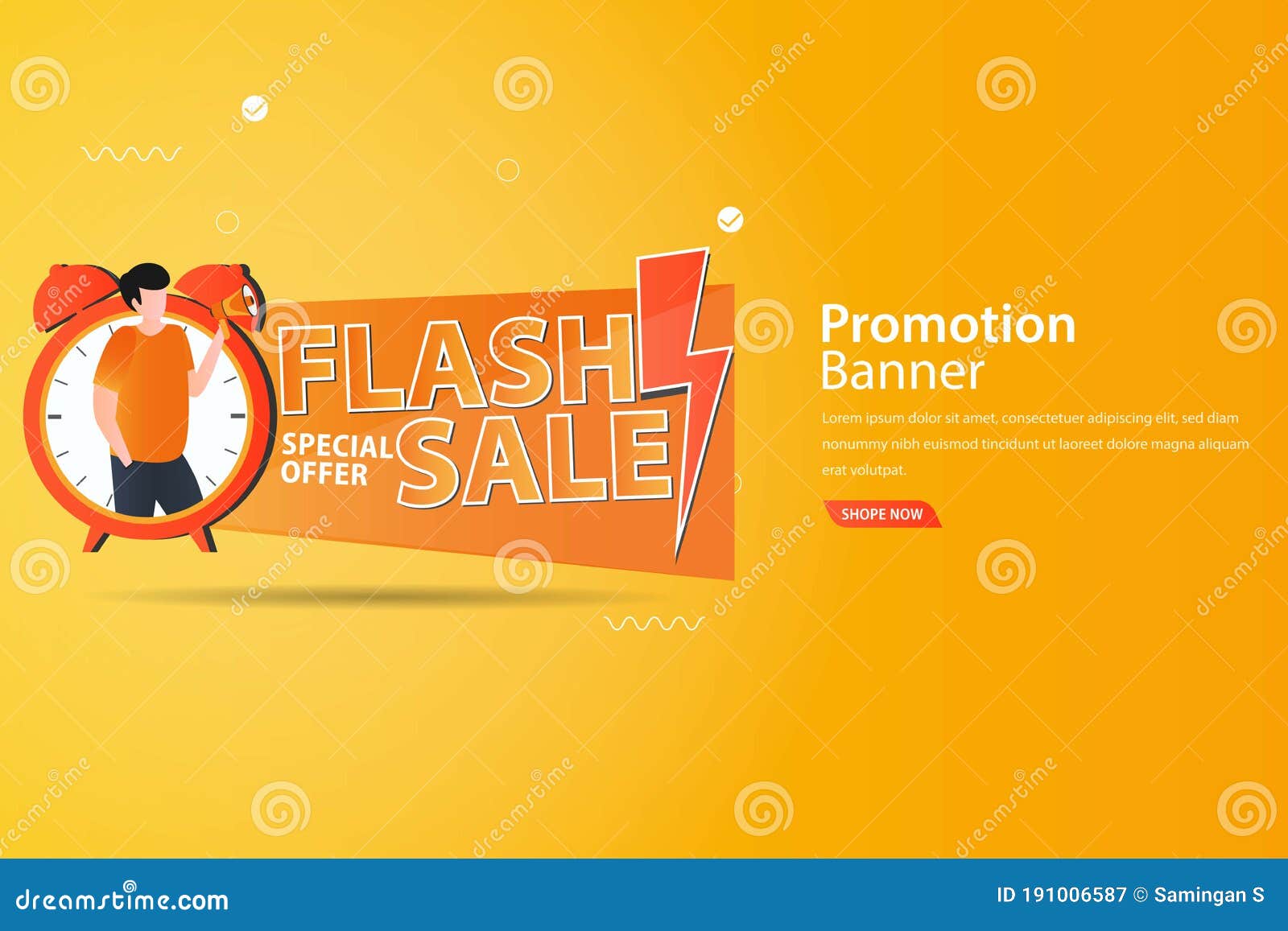 Promotion Banner Flash Sale Concept Stock Vector - Illustration of ...