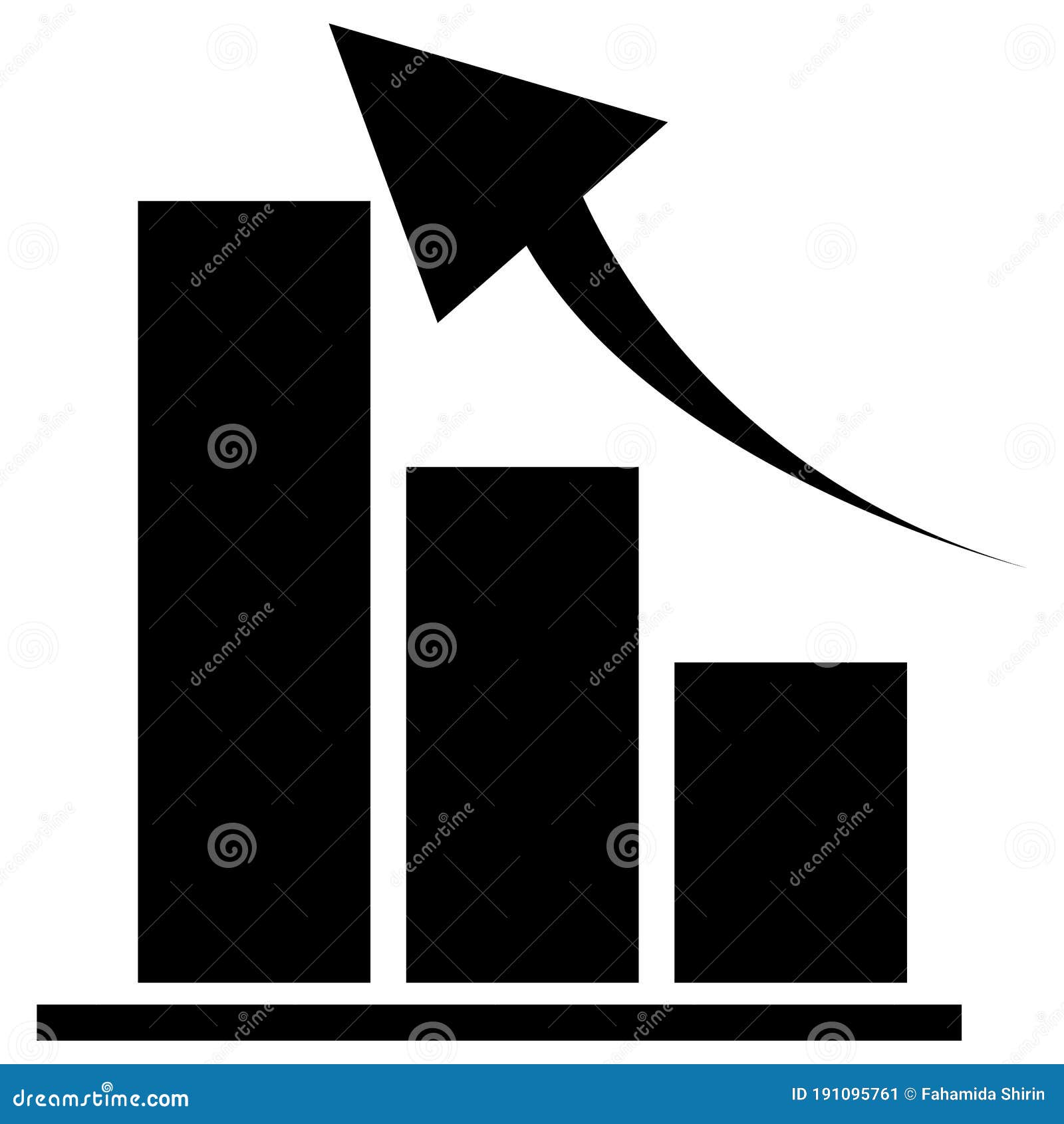 Growing Graph Icon, Vector Isolated Flat Style Symbol. Stock Vector ...