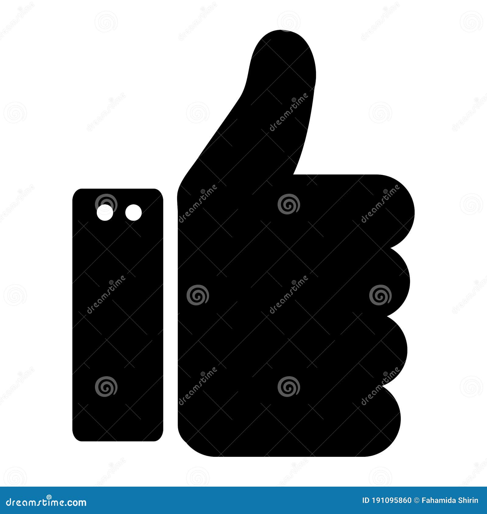 Like Thumbs Up Icon Vector Black Icon Stock Vector - Illustration of ...
