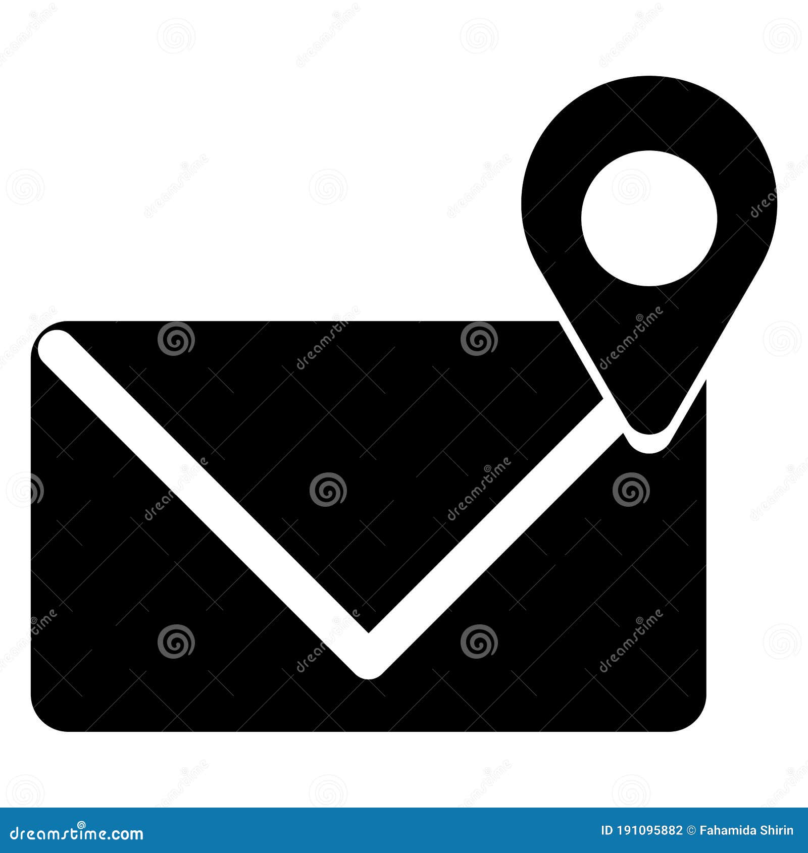 Mail and location icon stock vector. Illustration of pictogram - 191095882