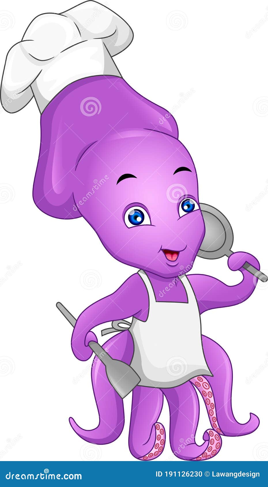 The Octopus Chef Logo Design Hand Draw Vintage Engraving Style Black ...