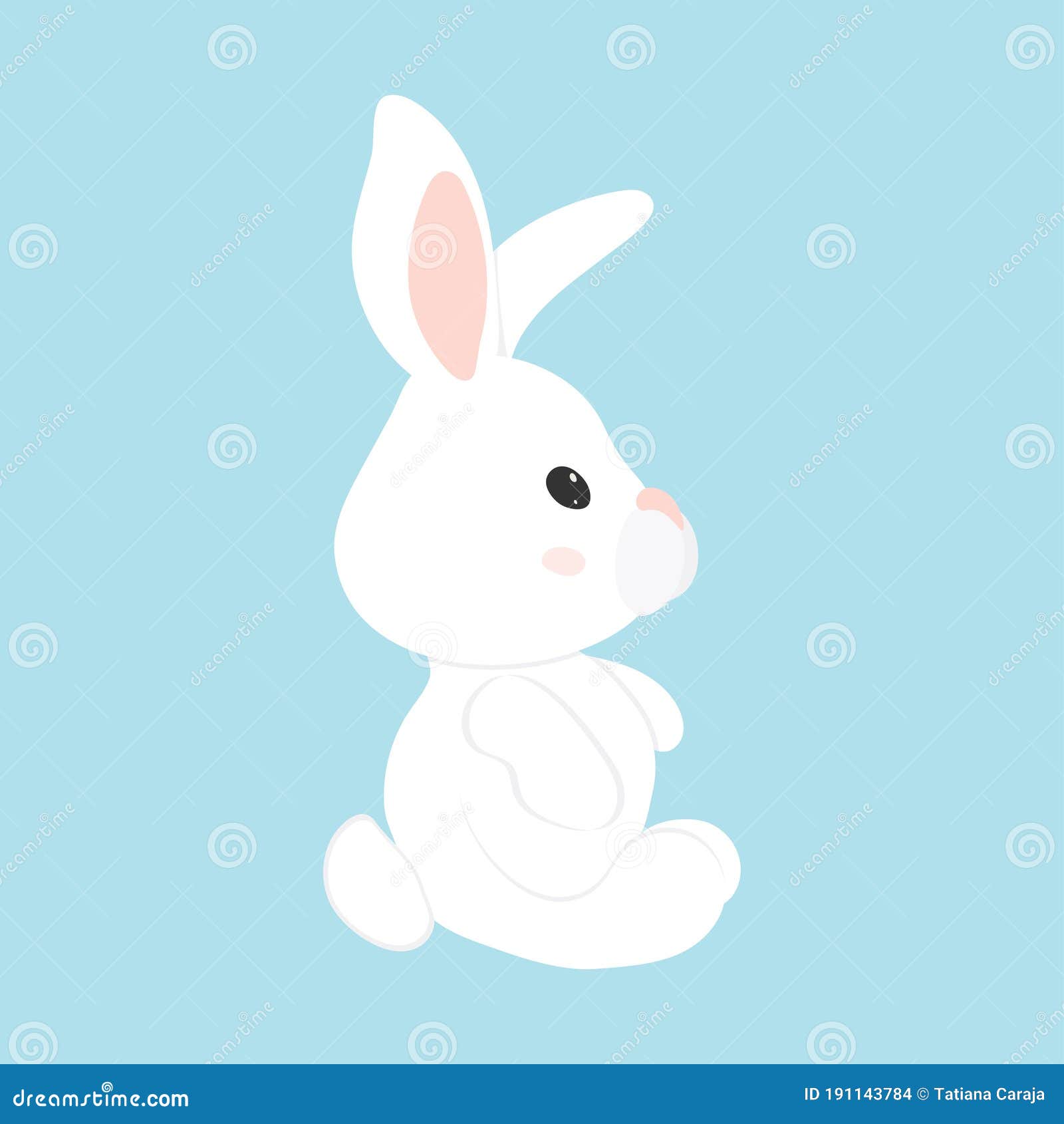 Happy Easter Bunny Vector Illustration. Cute Rabbit Cartoon Character ...