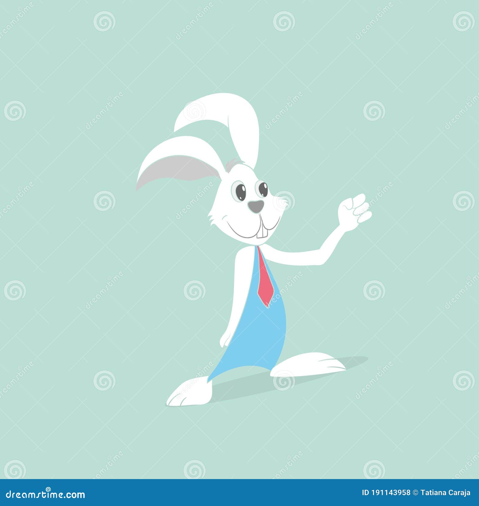 Happy Easter Bunny Vector Illustration. Cute Rabbit Cartoon Character ...