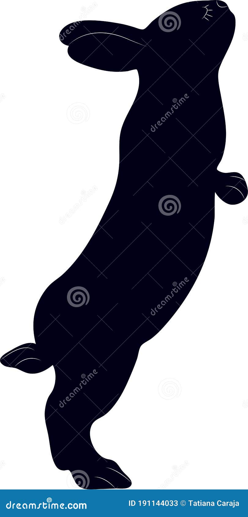 Hand-drawn Black Silhouettes of Cute Rabbits Sitting in Various Poses ...