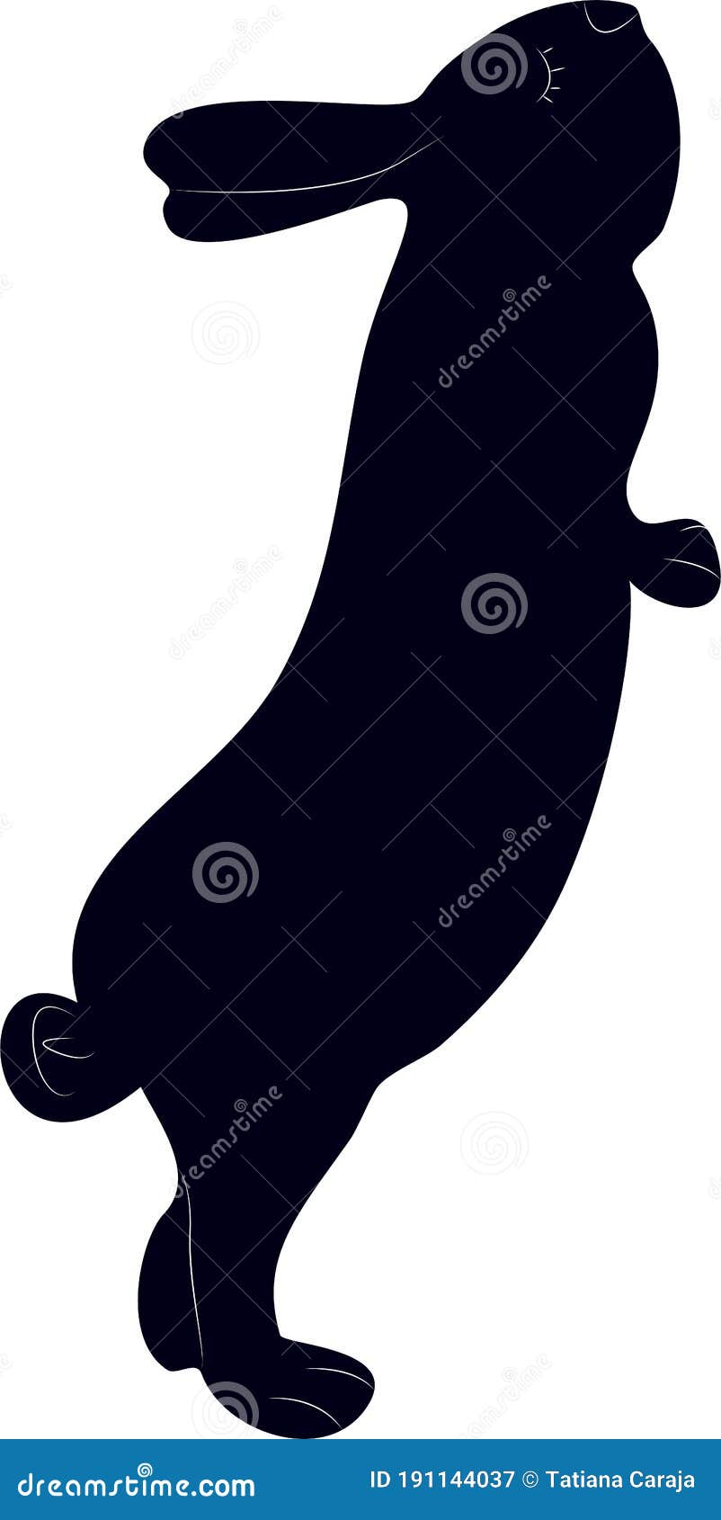 Hand-drawn Black Silhouettes of Cute Rabbits Sitting in Various Poses ...