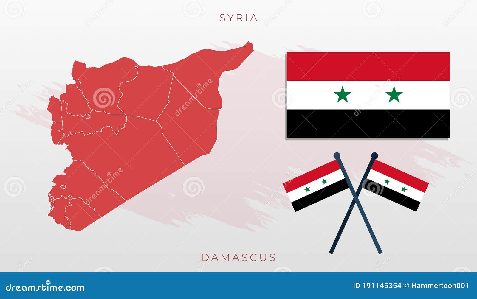 National Map of Syria, Vector Flag of Syria Stock Vector - Illustration ...