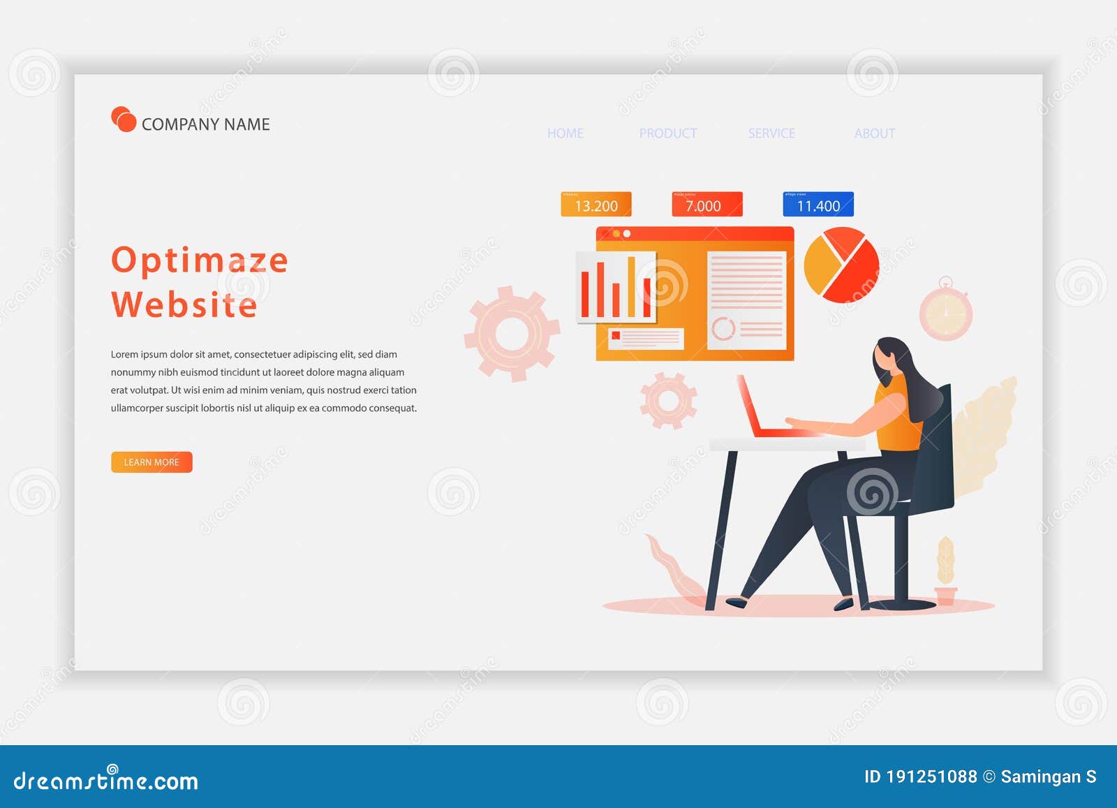 Illustration Vector of Optimization Website Landing Page Stock Vector ...