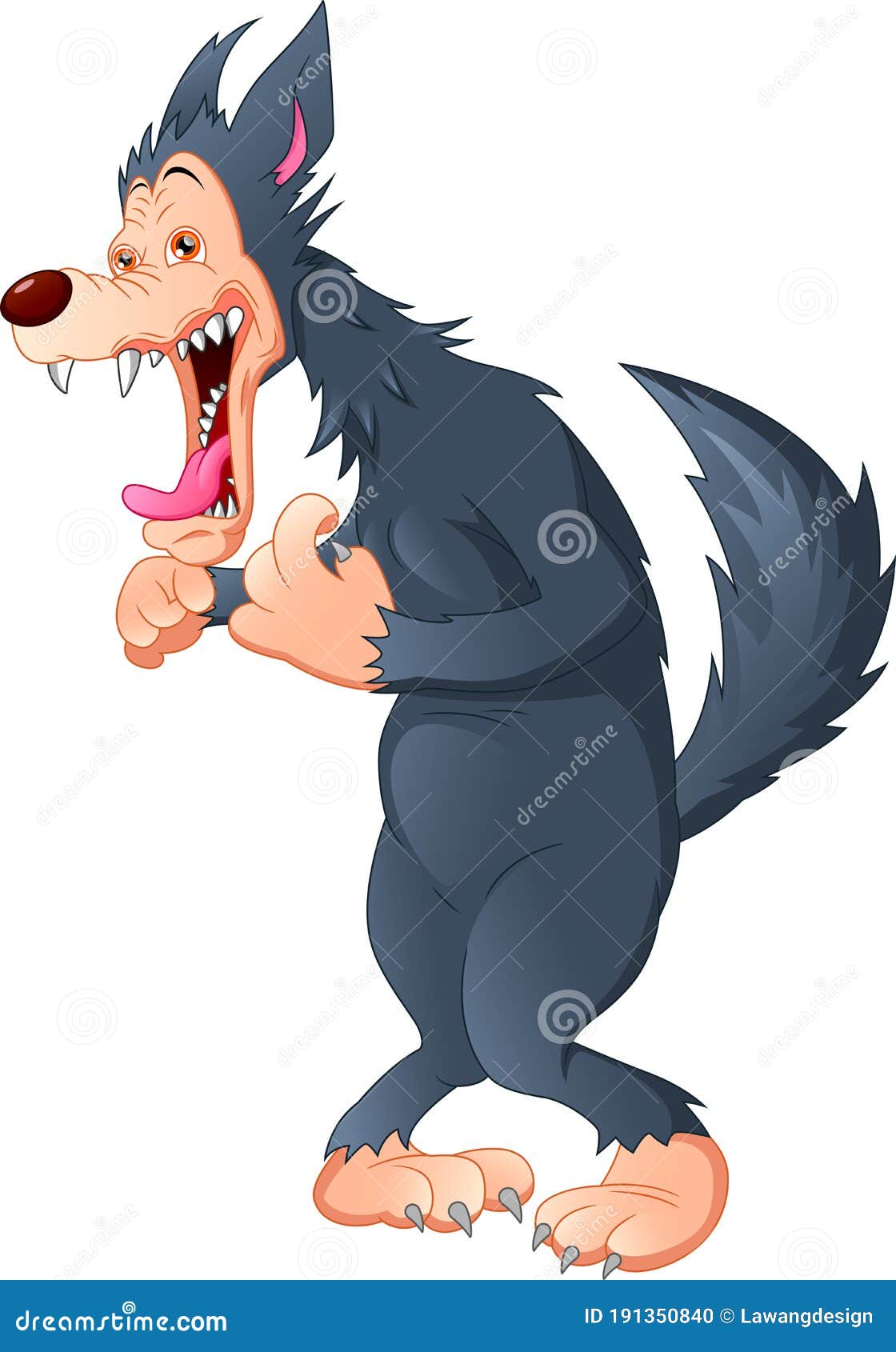 Cute wolf cartoon stock vector. Illustration of mascot - 191350840