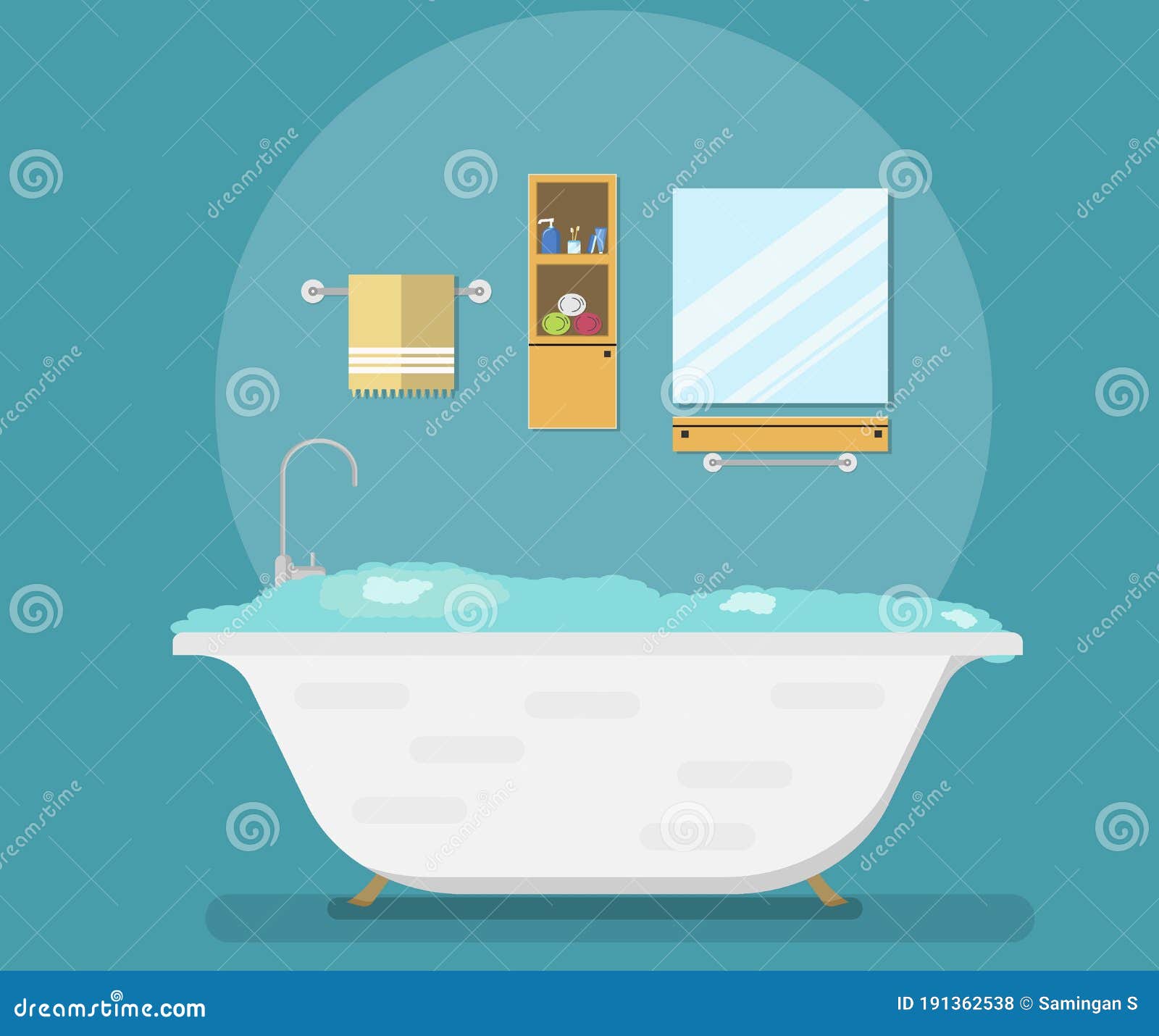 Vector Graphic of Clean Bathroom Stock Vector - Illustration of bath ...