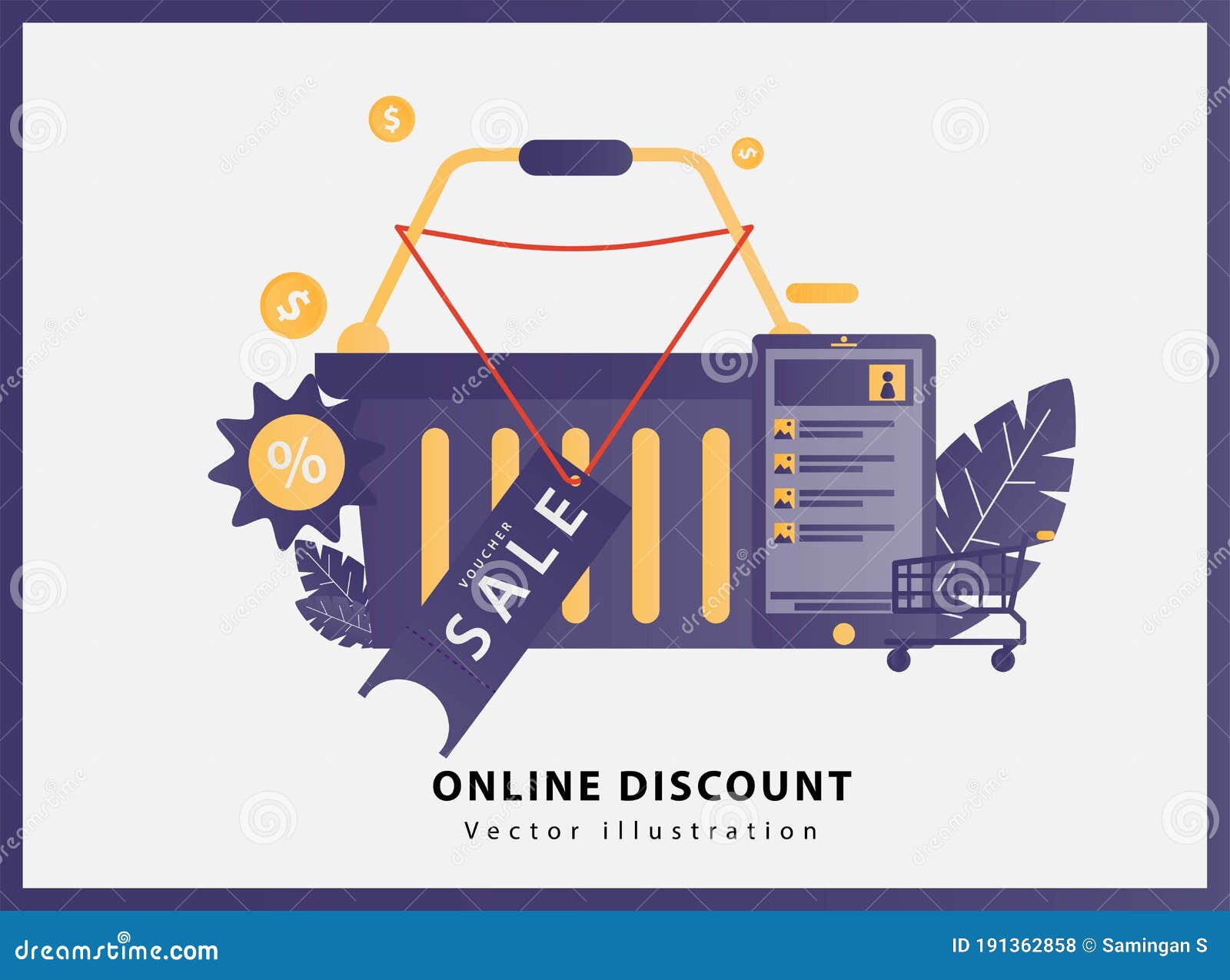 Illustration Vector Graphic of Online Discount Stock Vector ...
