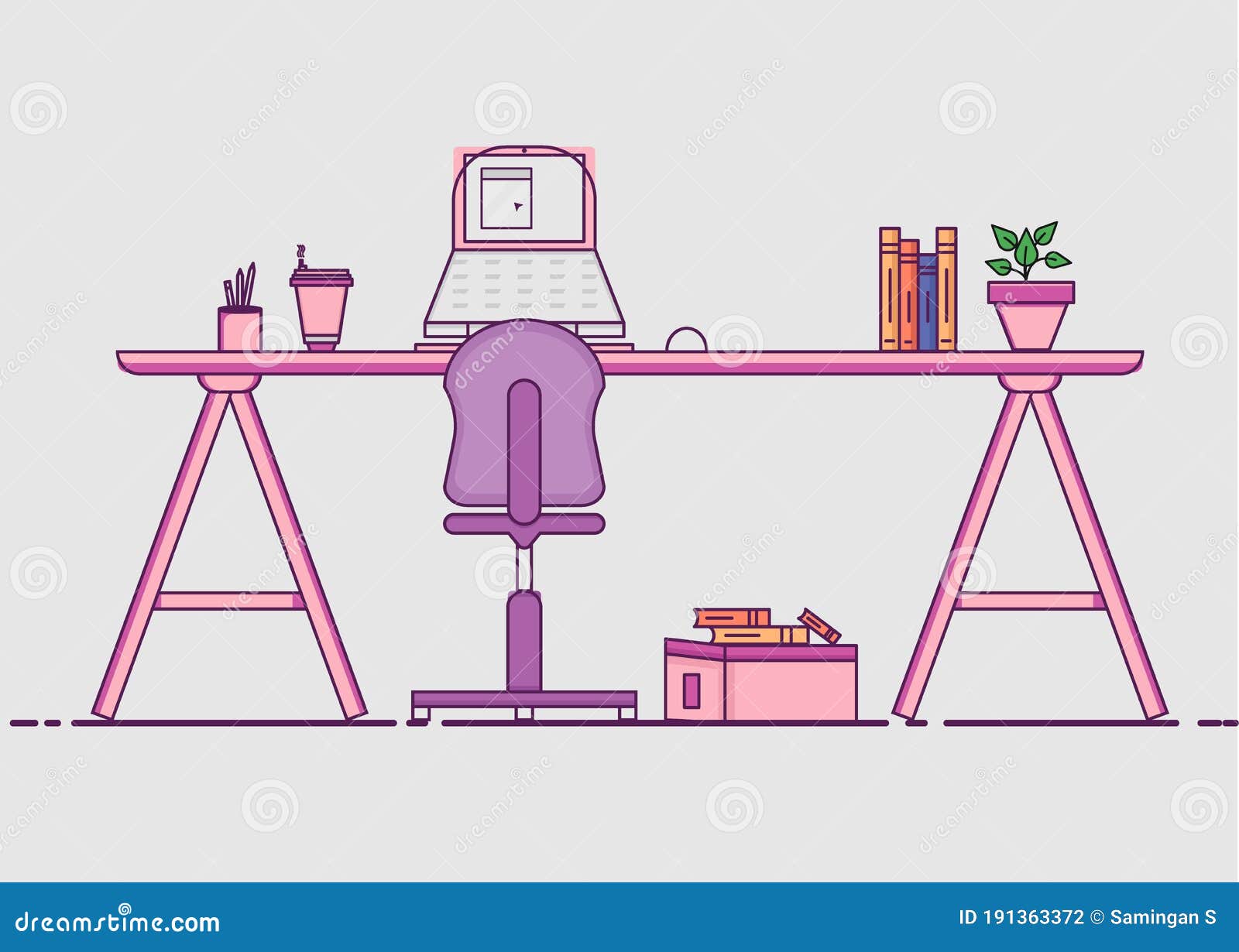 Vector Graphic of Design of the Study Room Concept Stock Vector ...