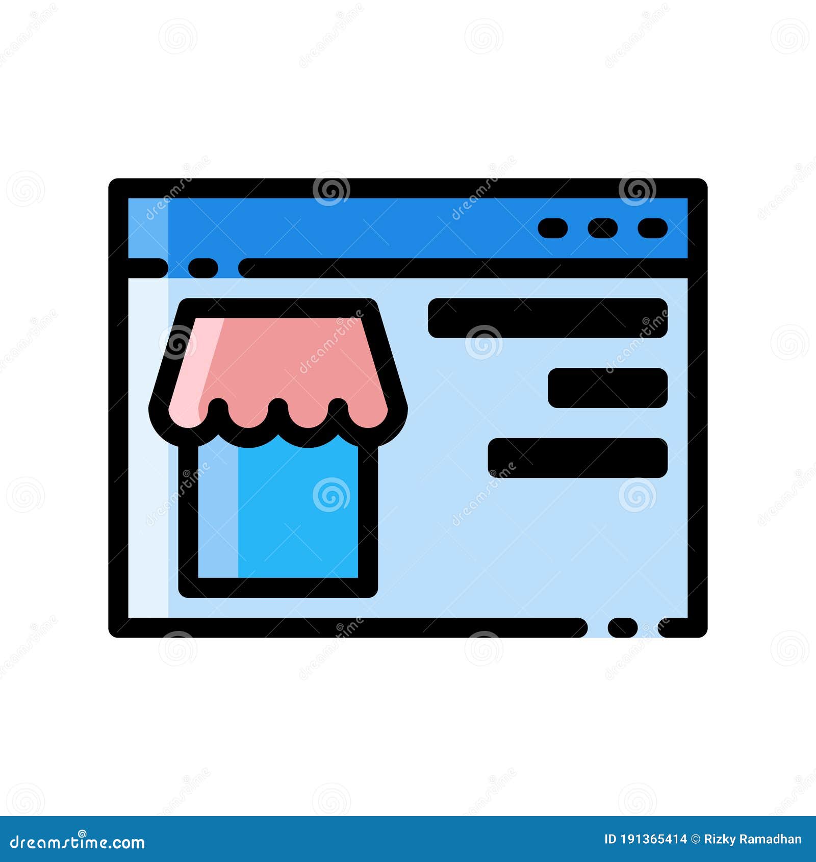 Internet Store Icon in Filled Line Style. Vector for Website Stock ...