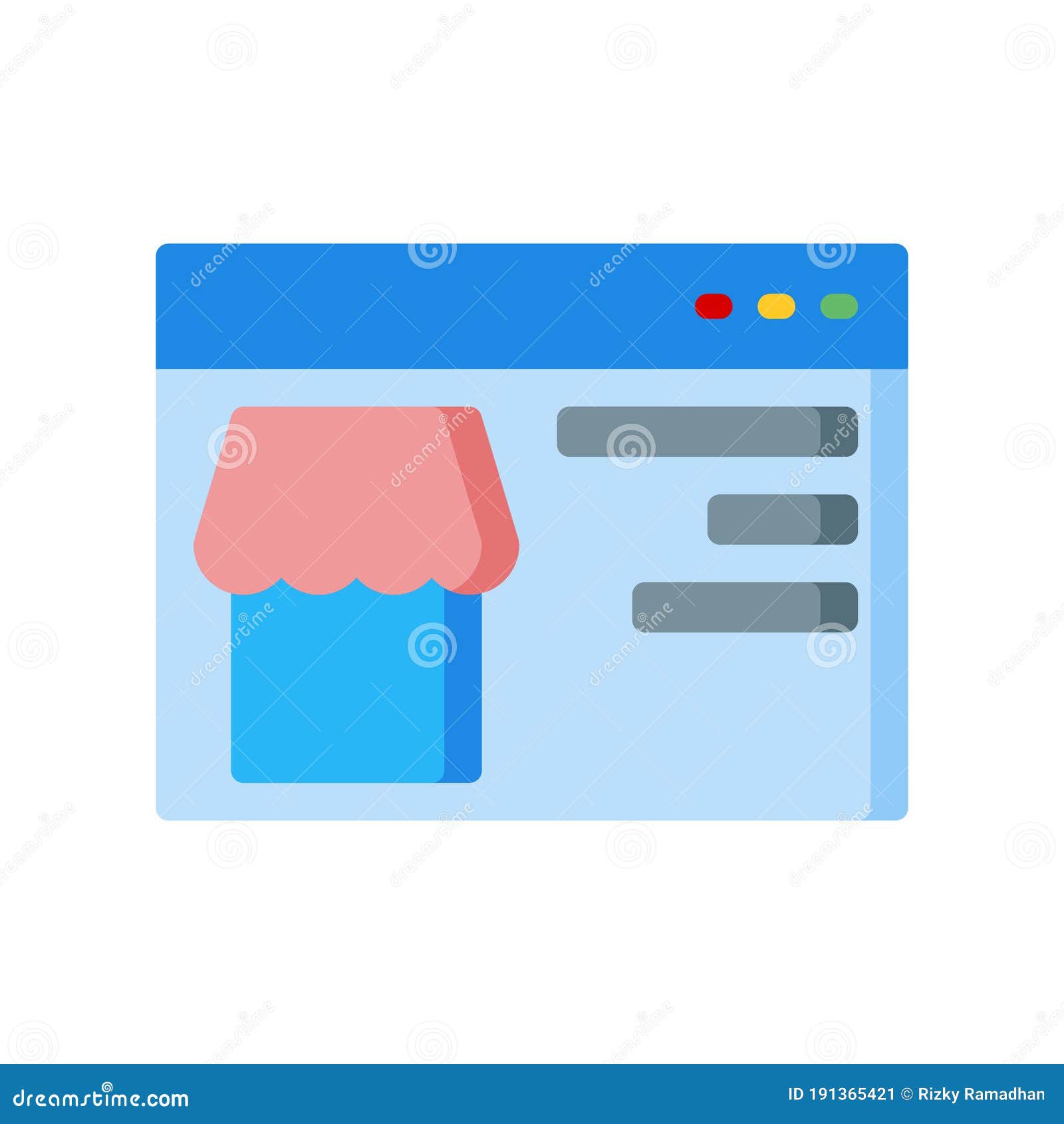 Internet Store Icon in Flat Style. Vector for Website Stock Vector ...