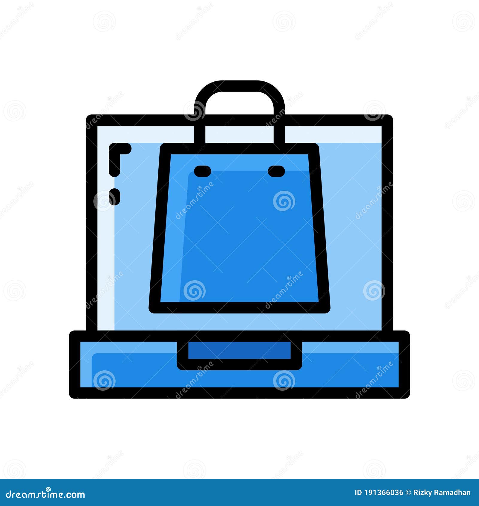 Internet Store Icon for Website. Vector Illustration in Filled Line ...