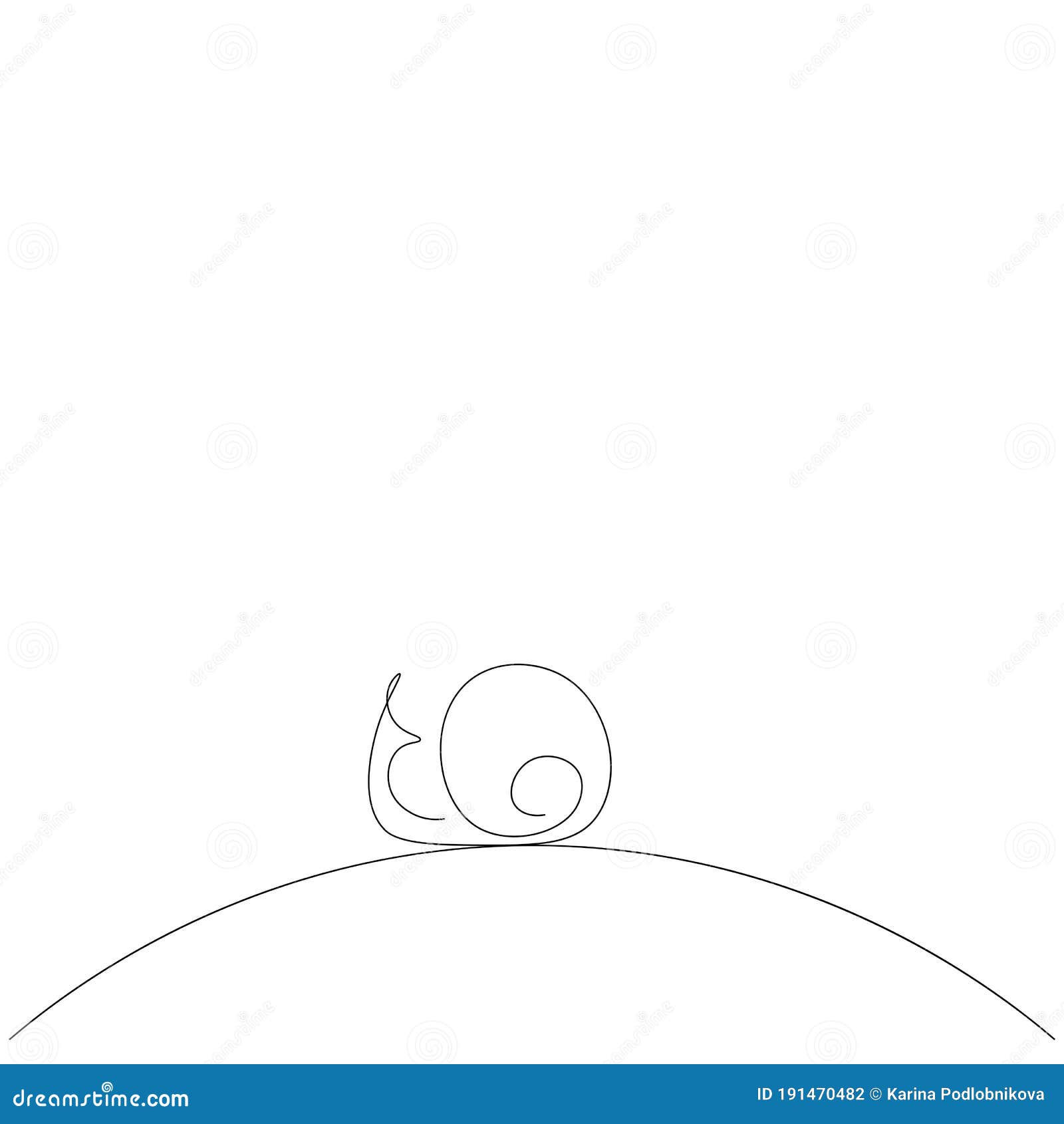 Snail One Line Drawing, Vector Illustrtion | CartoonDealer.com #162943613