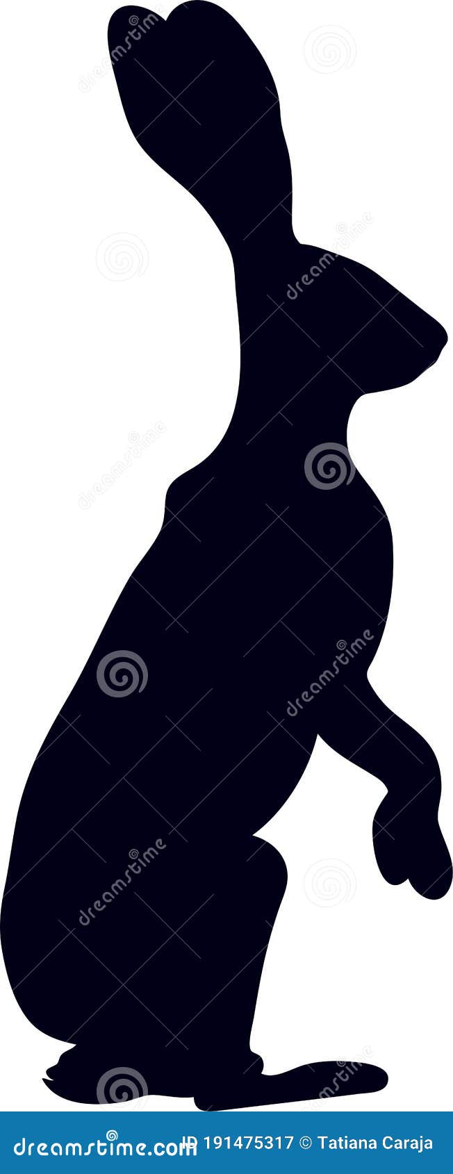 Hand-drawn Black Silhouettes of Cute Rabbits Sitting in Various Poses ...