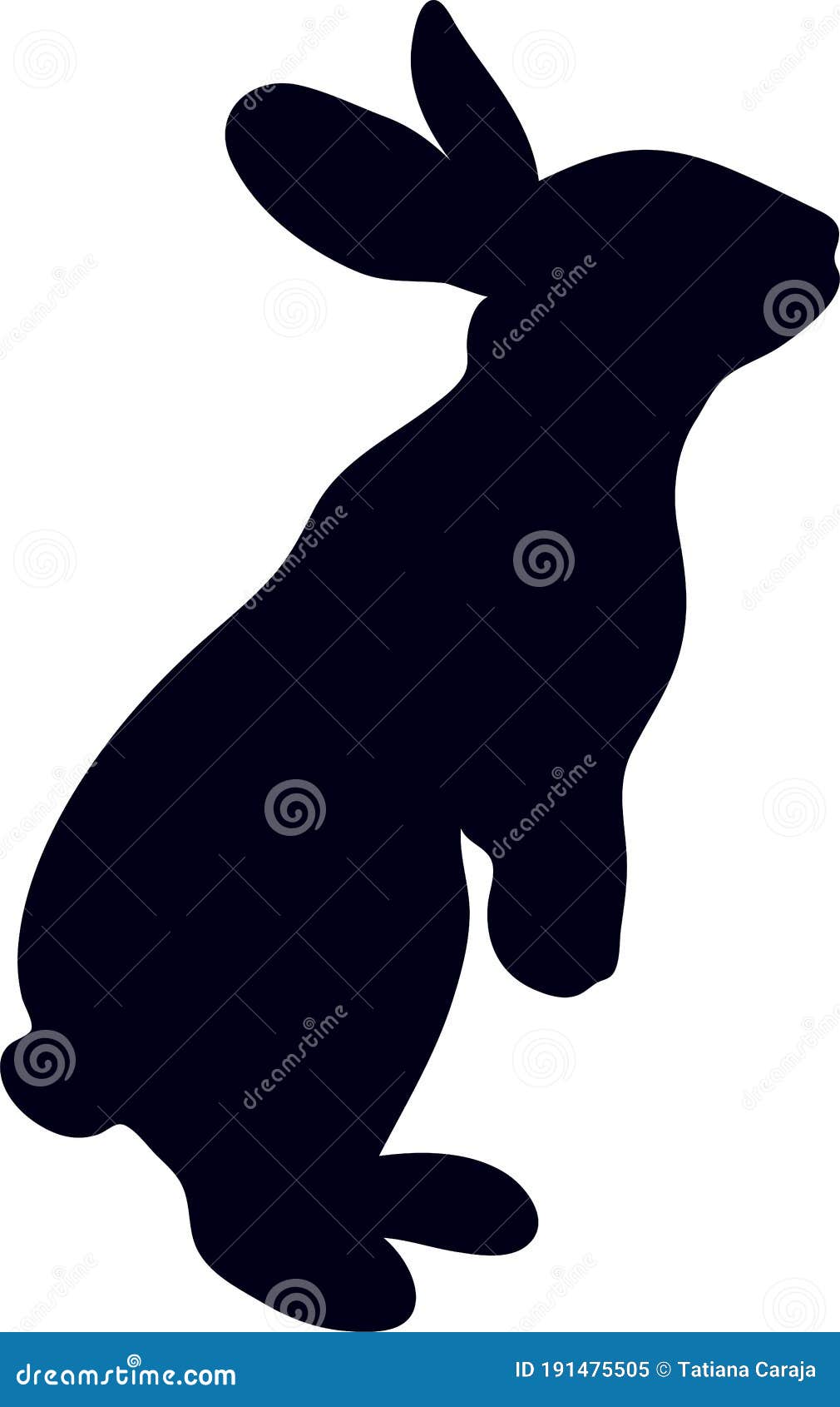 Hand-drawn Black Silhouettes of Cute Rabbits Sitting in Various Poses ...
