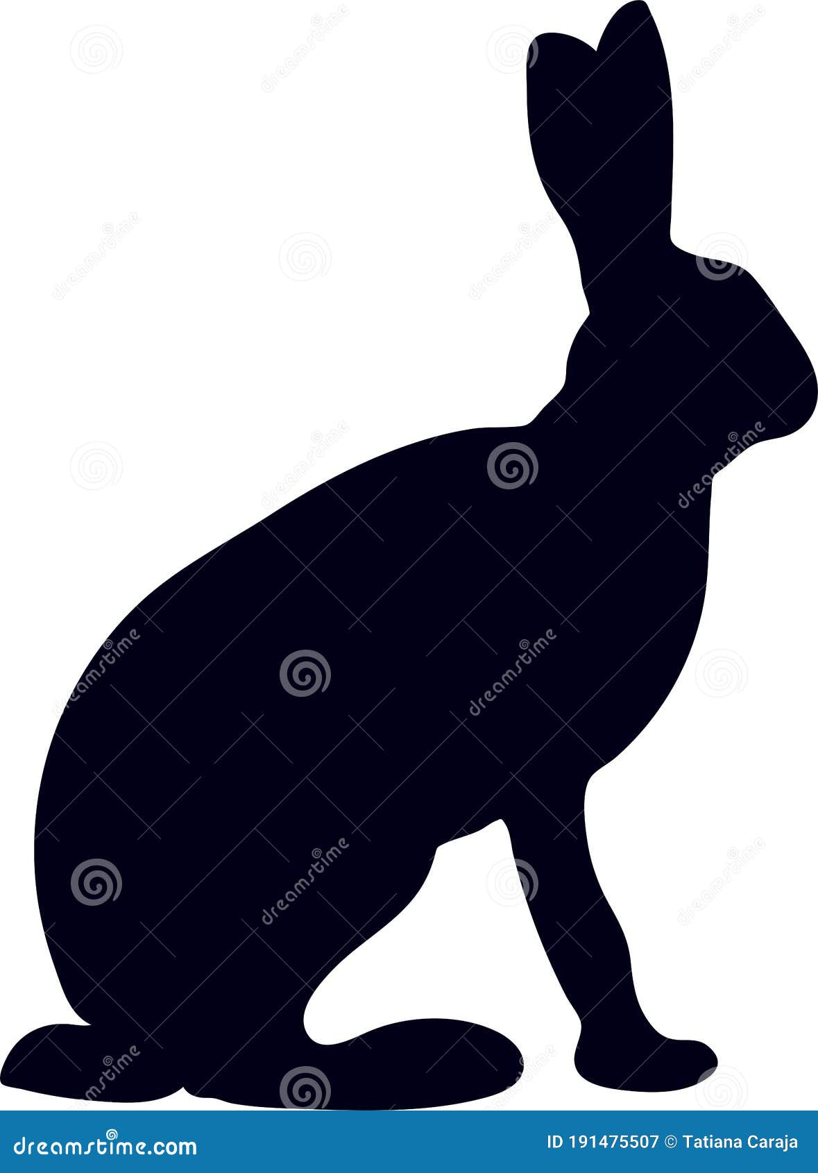 Hand-drawn Black Silhouettes of Cute Rabbits Sitting in Various Poses ...