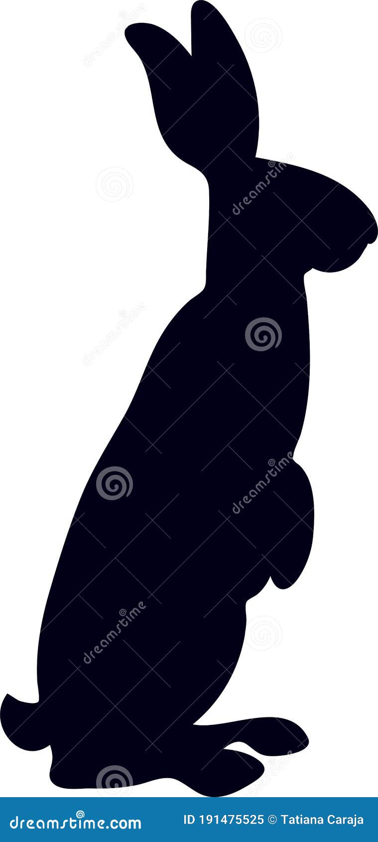 Hand-drawn Black Silhouettes of Cute Rabbits Sitting in Various Poses ...