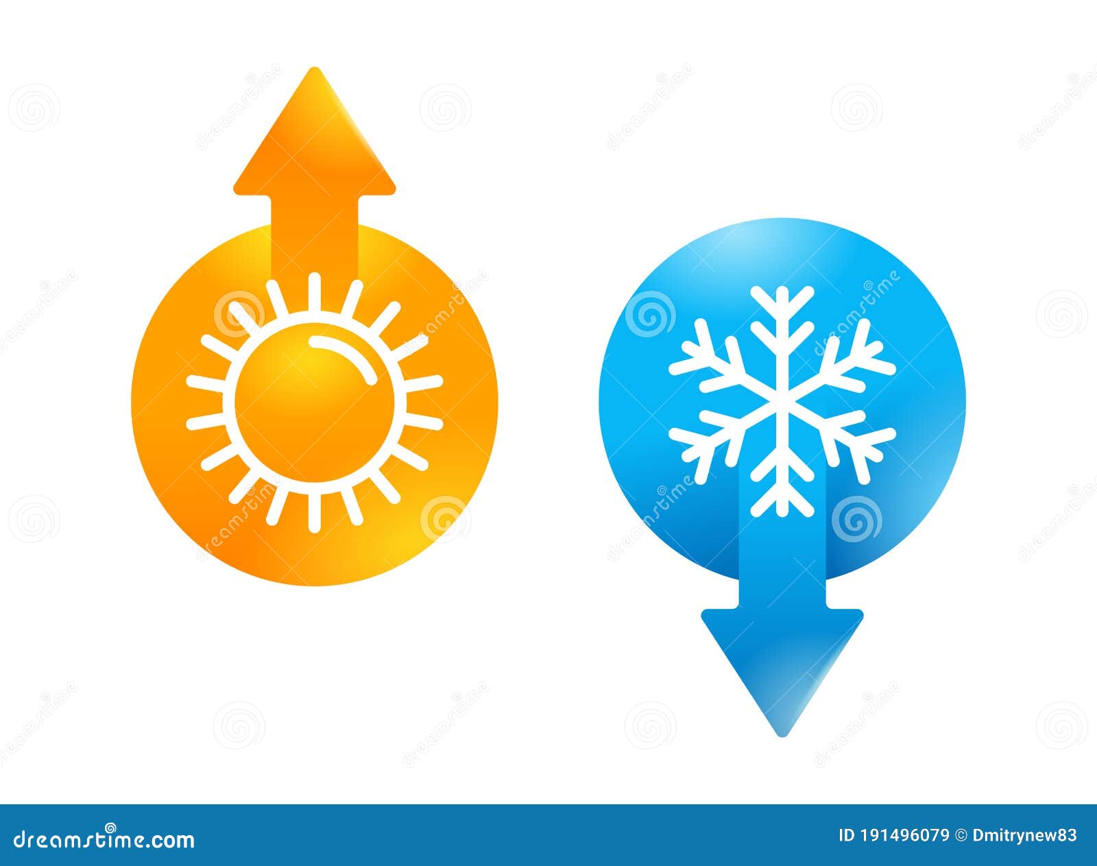 Weather Change or Climate Control Glossy Elements Stock Vector ...