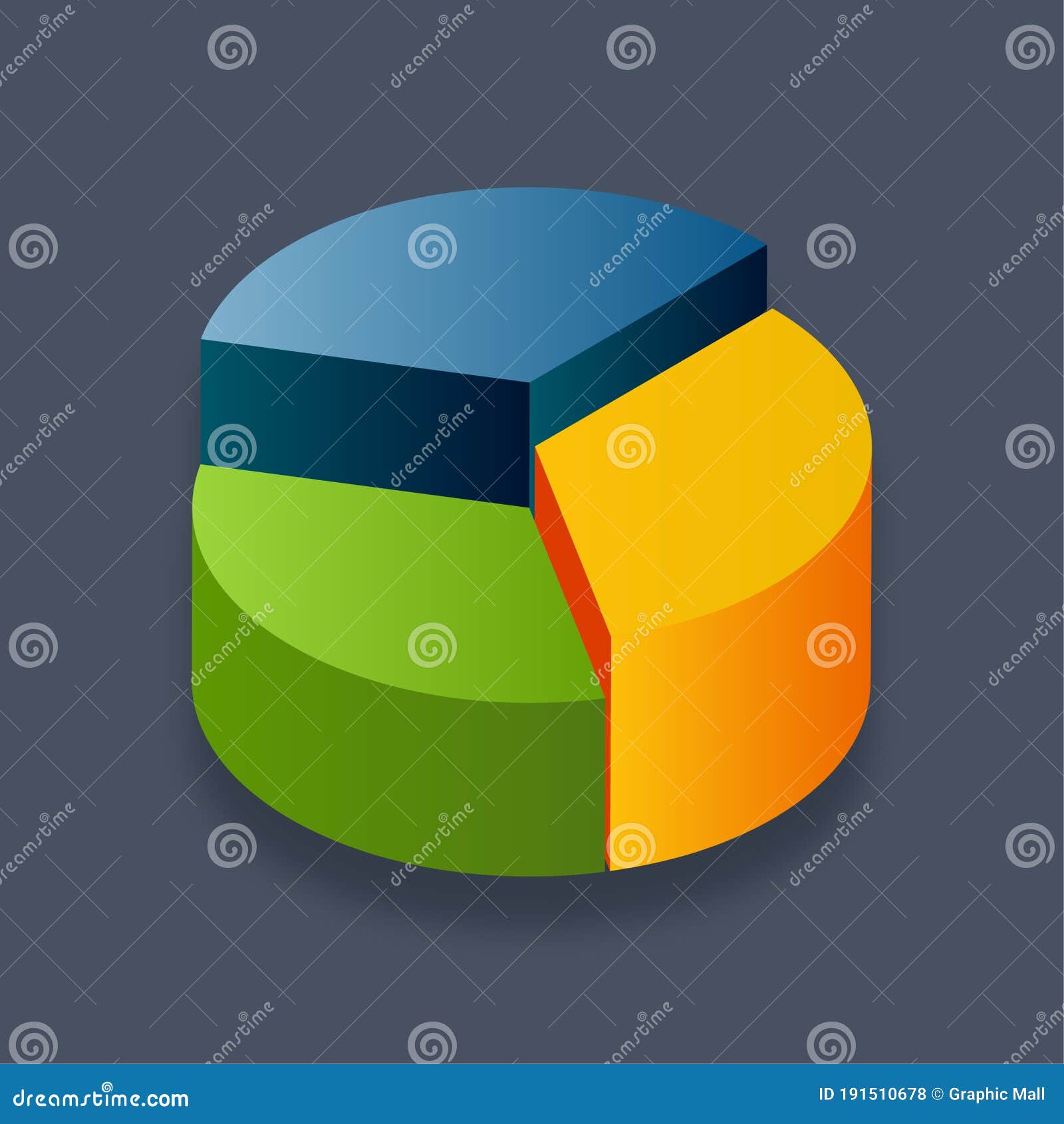 Pie Chart Infographic - Isometric 3D Illustration. Stock Vector ...