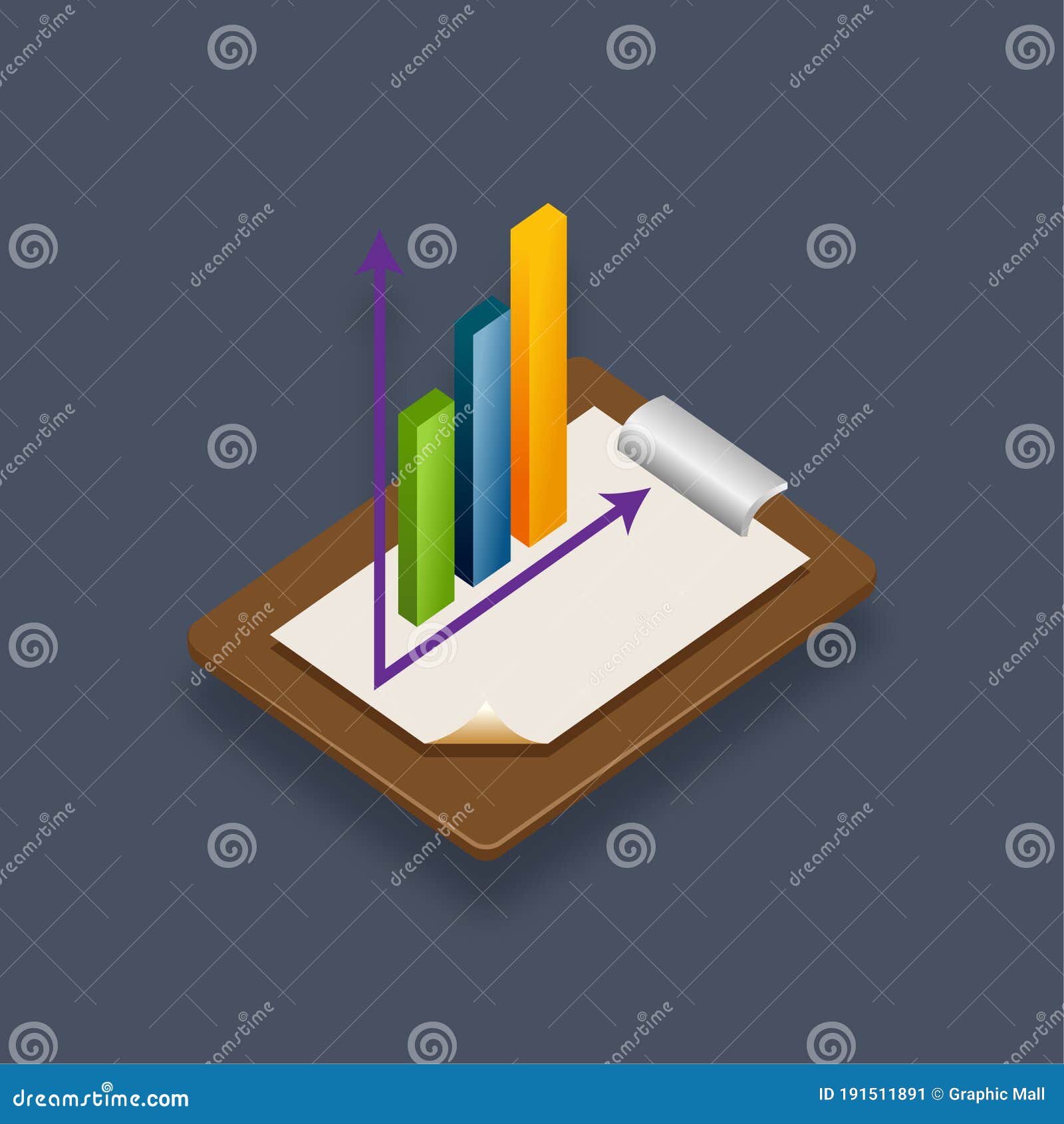 Statistics Report - Isometric 3D Illustration. Stock Vector ...