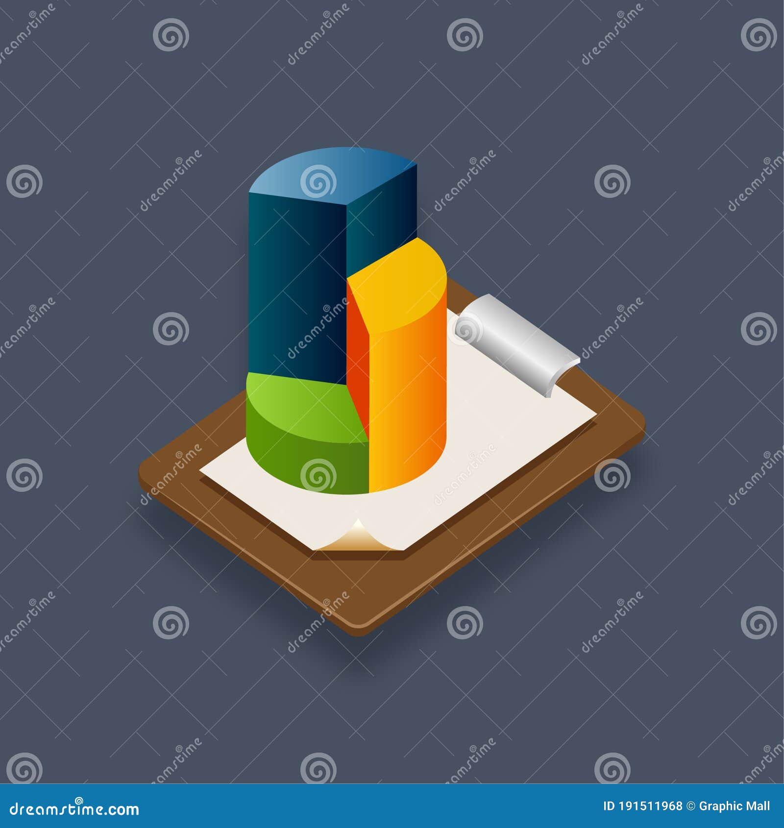 Infographic Report - Isometric 3D Illustration. Stock Vector ...