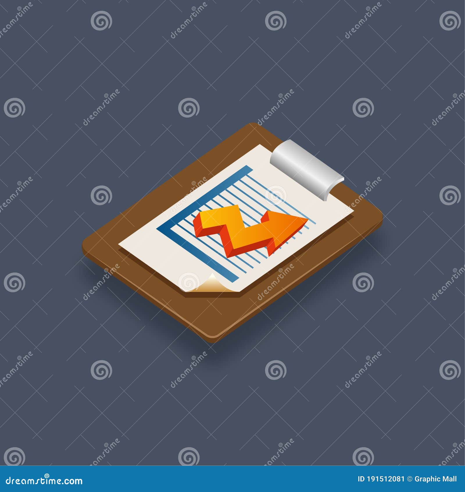 Report - Isometric 3D Illustration. Stock Vector - Illustration of ...