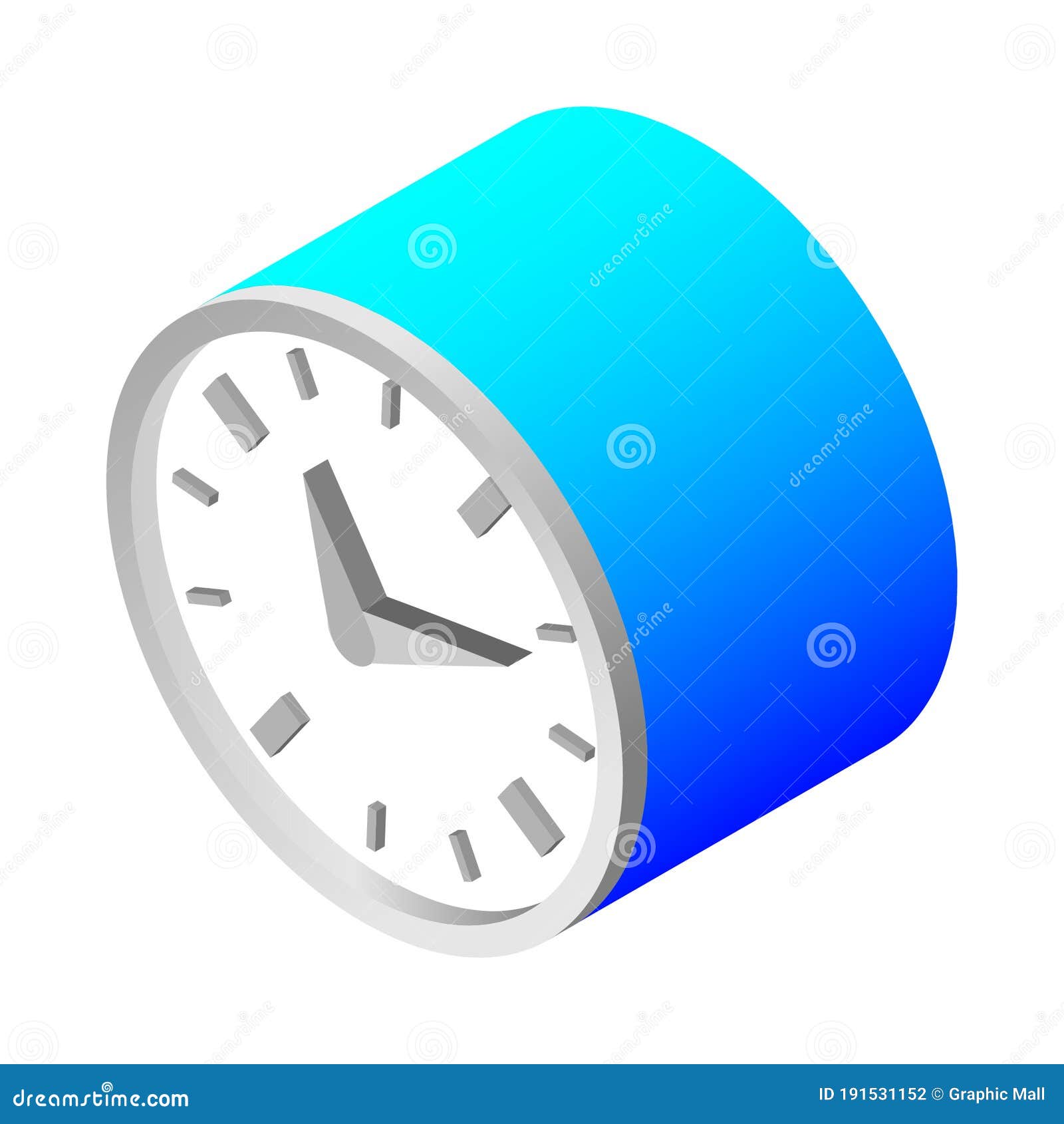 Clock Time - Isometric 3D Illustration. Stock Vector - Illustration of ...