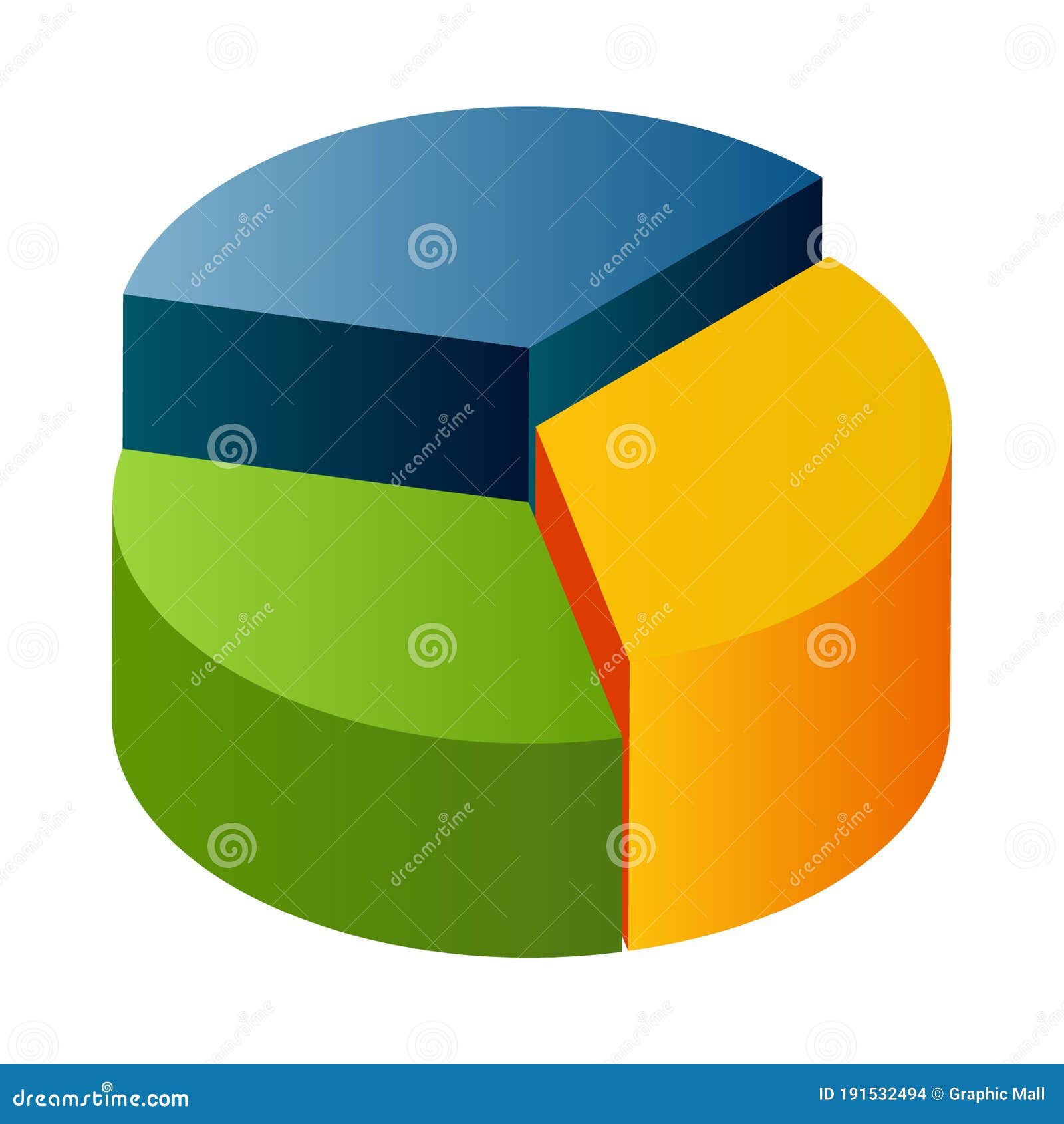Pie Chart Infographic - Isometric 3D Illustration. Stock Vector ...