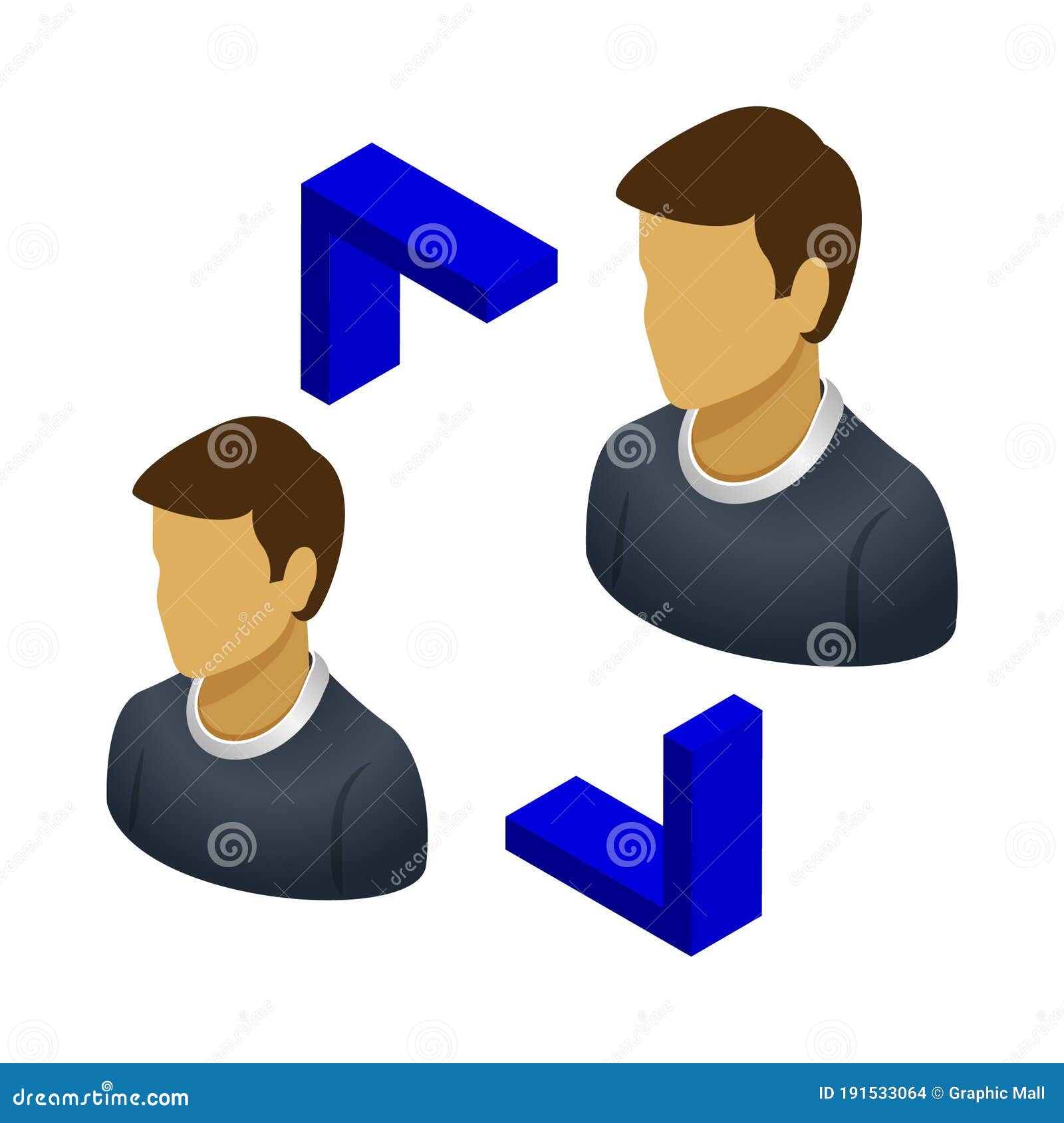 User Sharing - Isometric 3D Illustration. Stock Vector - Illustration ...