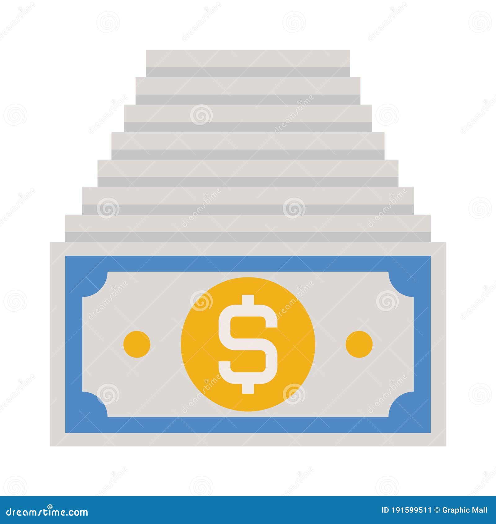 Banknote Money - Flat Color Image. Stock Vector - Illustration of flat ...