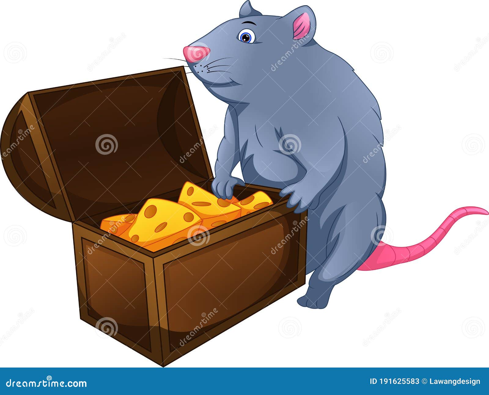 Cute Mouse and Cheese in a Box Stock Vector - Illustration of drawing ...