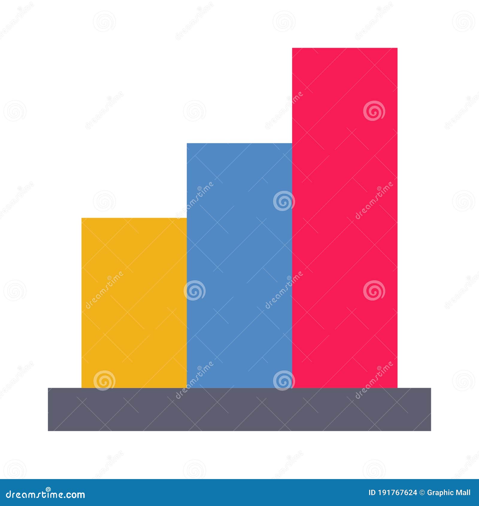 Graph Bar - Flat Color Image. Stock Vector - Illustration of white ...