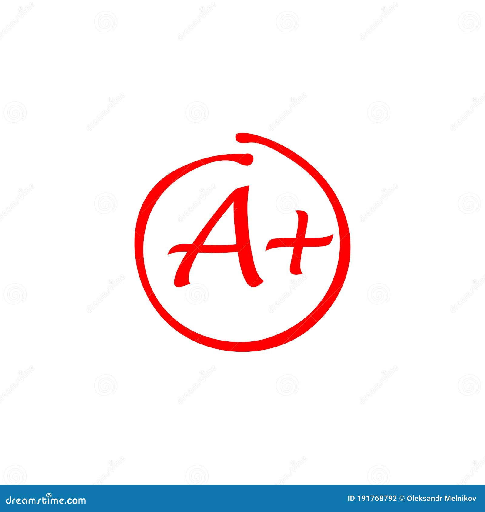 Set Icon. Grade Result a Plus, Minus. Hand Drawn Vector Sing in Red ...