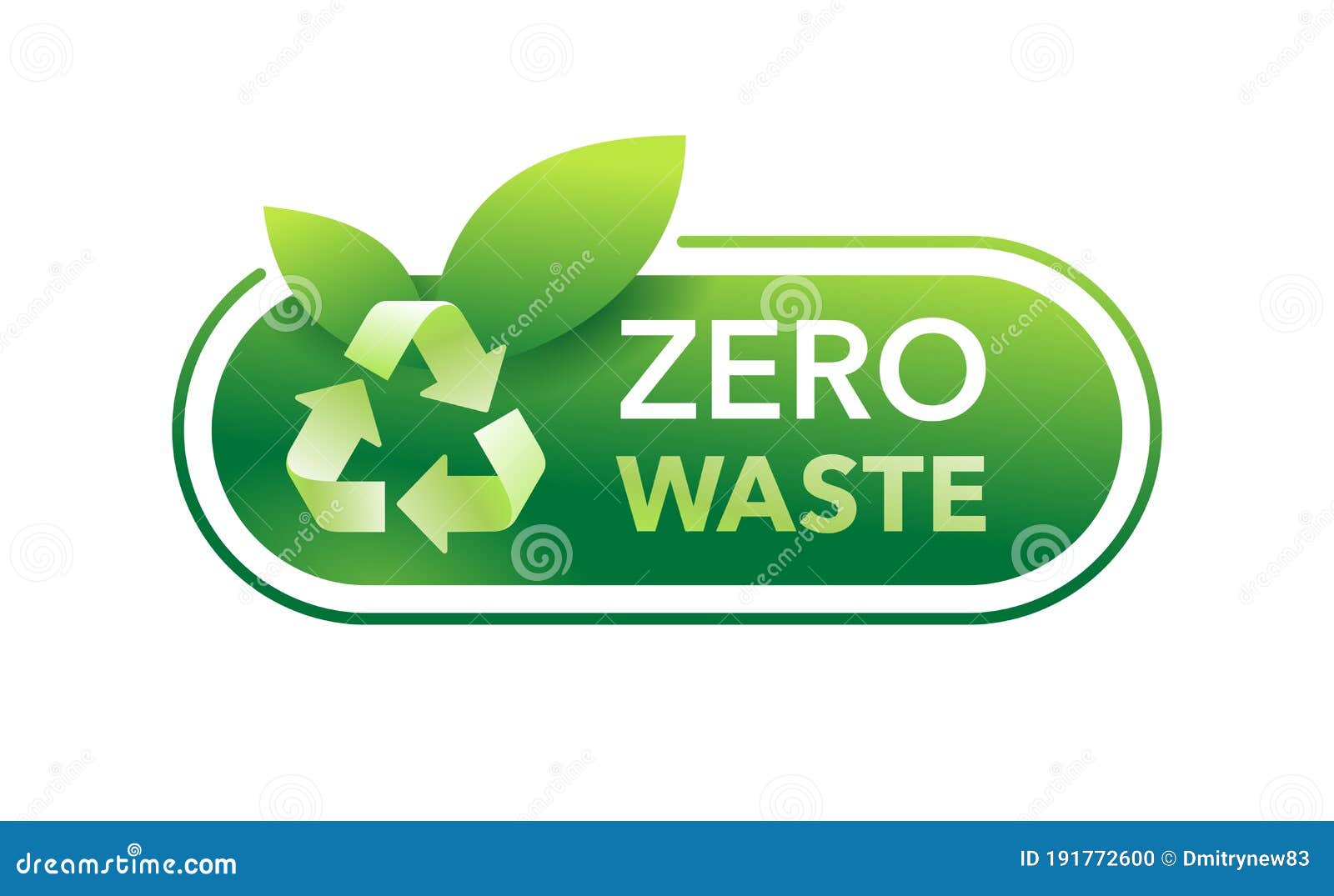 Zero Waste Emblem with Recycle Symbol Stock Vector - Illustration of ...
