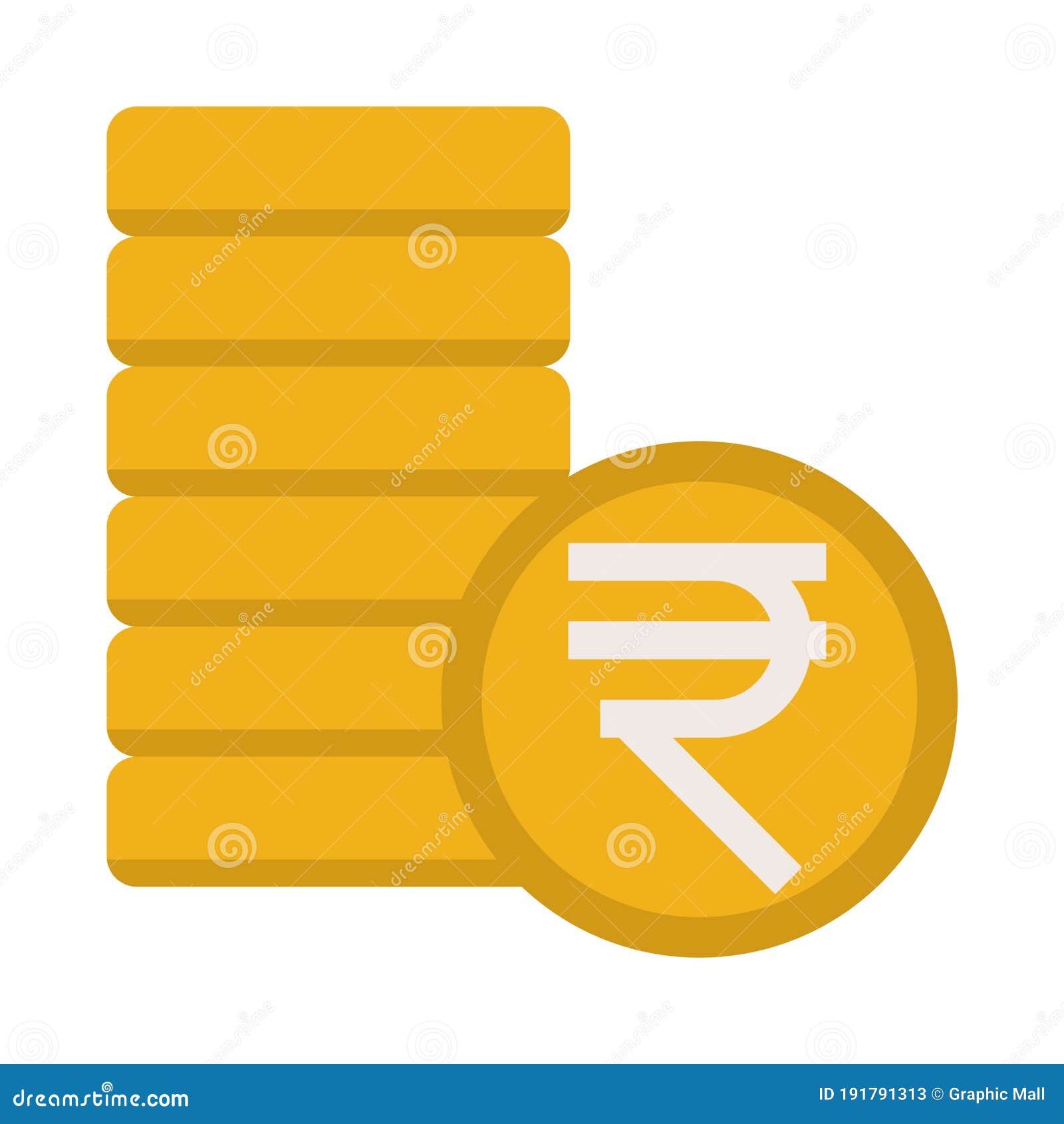 Rupee Coins - Flat Color Image. Stock Vector - Illustration of coin ...