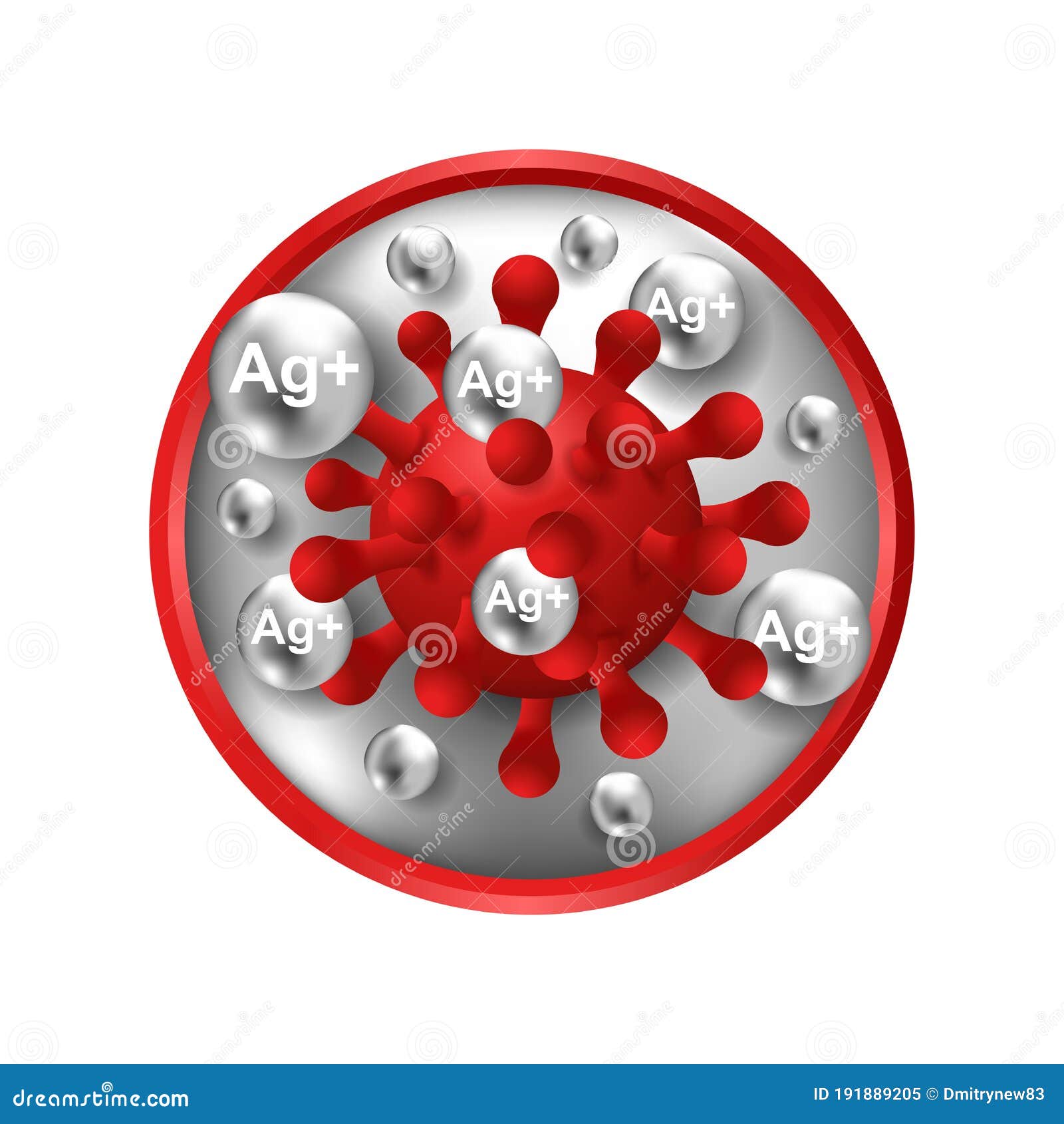 Silver Ions Ag Action 3D Glossy Icon Stock Vector - Illustration of ...