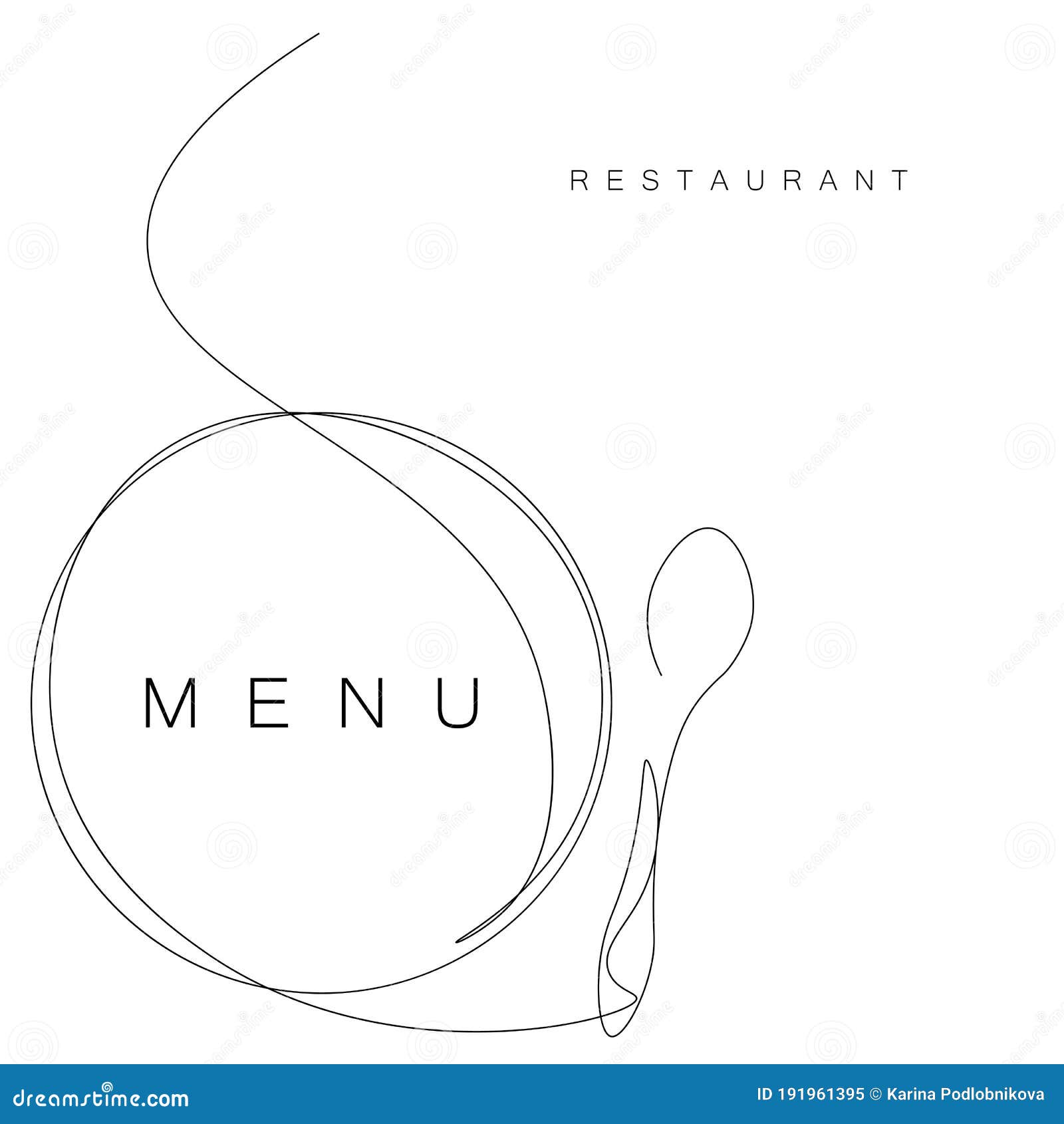 Menu Restaurant Design. Plate and Spoon Stock Illustration ...