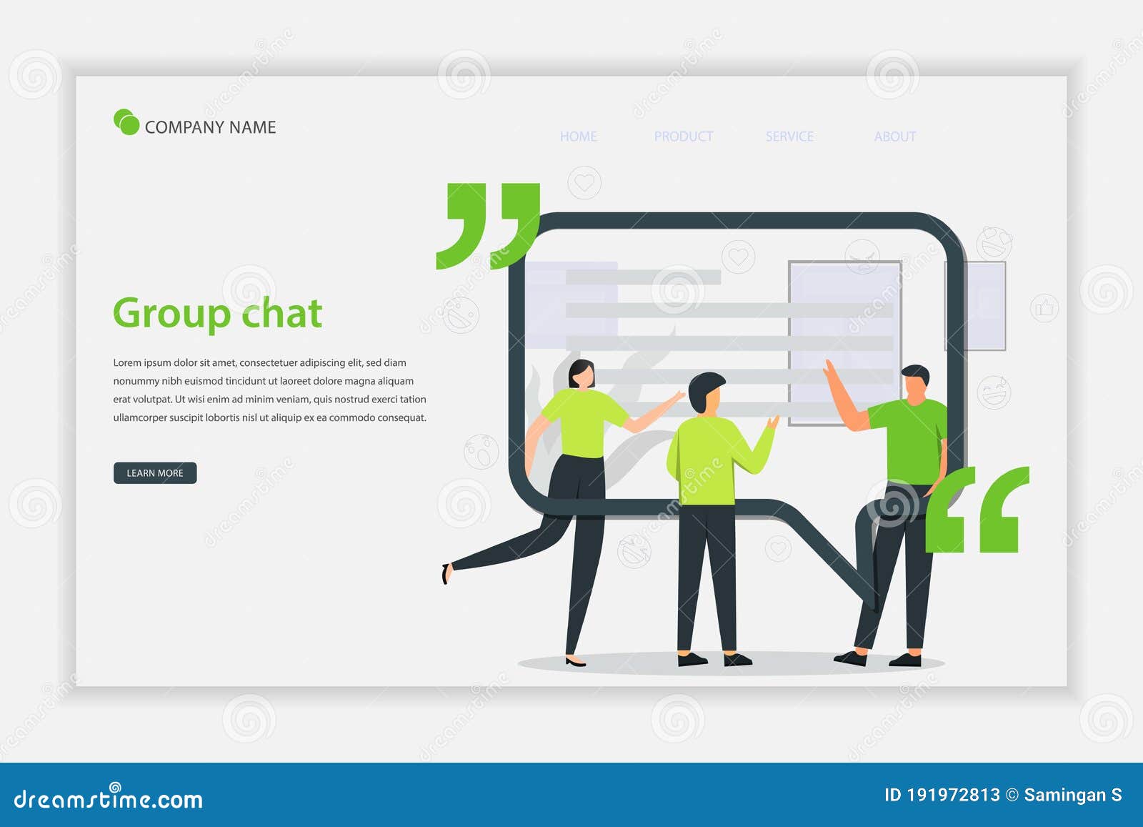 Group Chat Concept Landing Page Stock Vector - Illustration of media ...