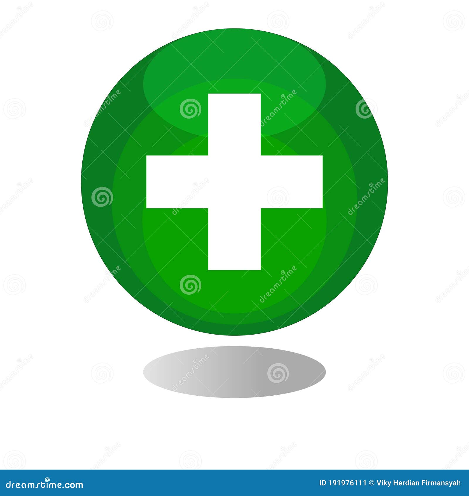 Healthy Icon with White and Green Color Stock Illustration ...
