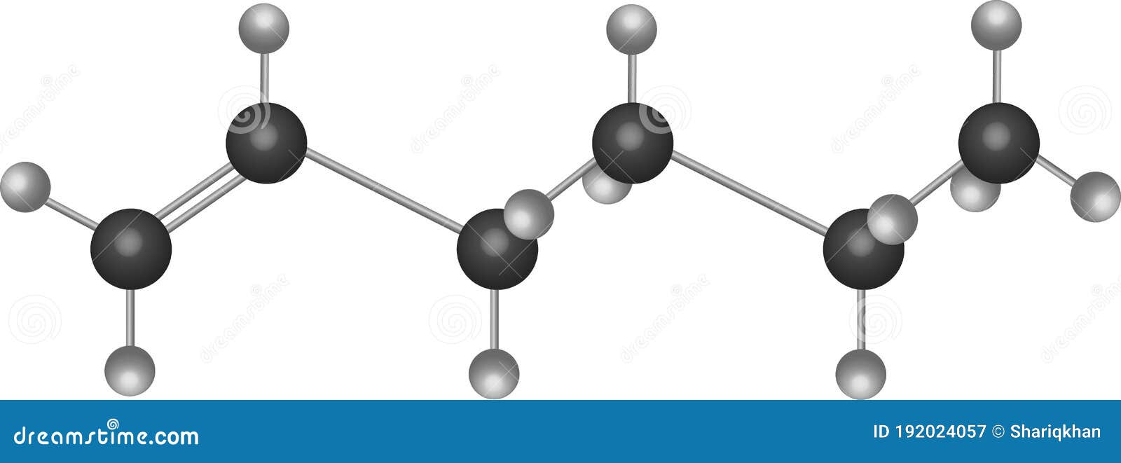 Hexene Organic Compound Molecular Structure Cartoon Vector ...